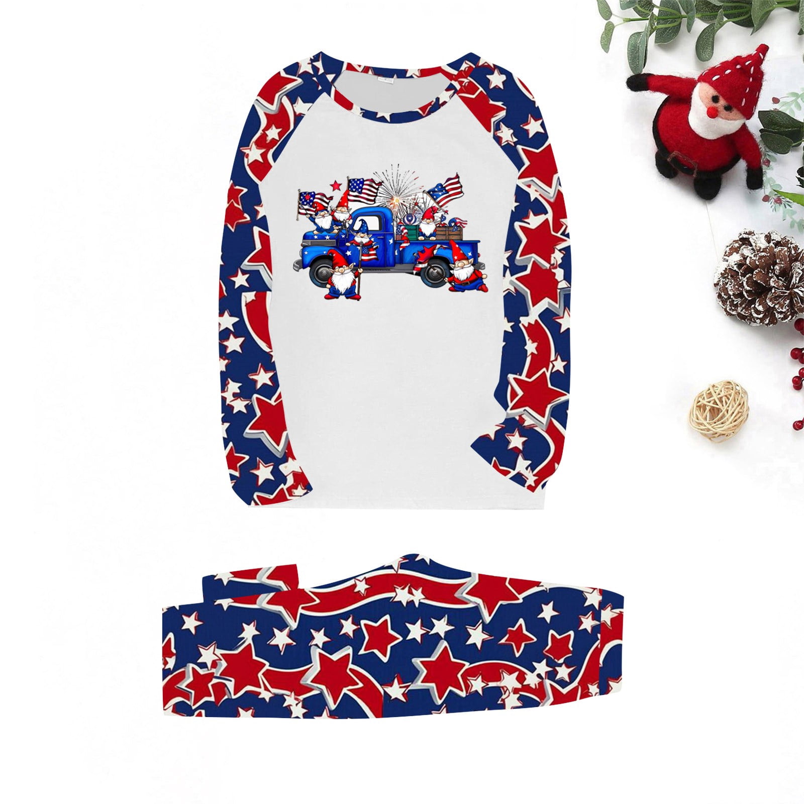 bbyeadc Independence Day Matching Pajamas for Men Comfy Patriotic Red ...
