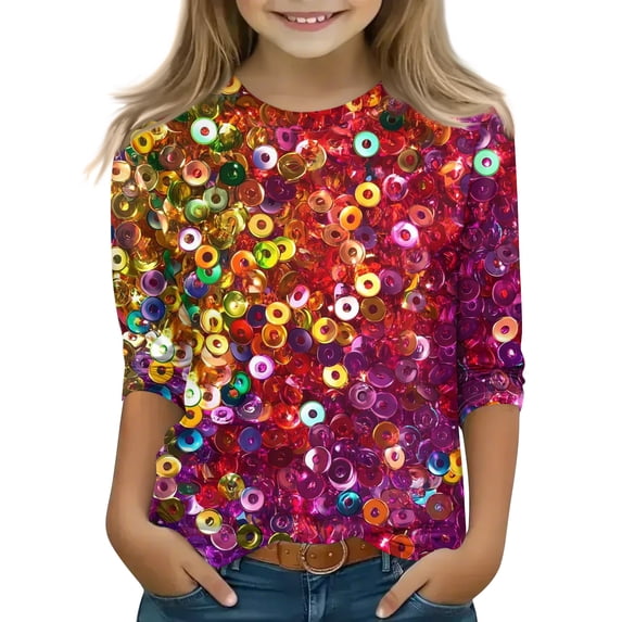 bbyeadc Kids Carnival Shirt Mardi Gras Long Sleeve Top Casual Mask ...