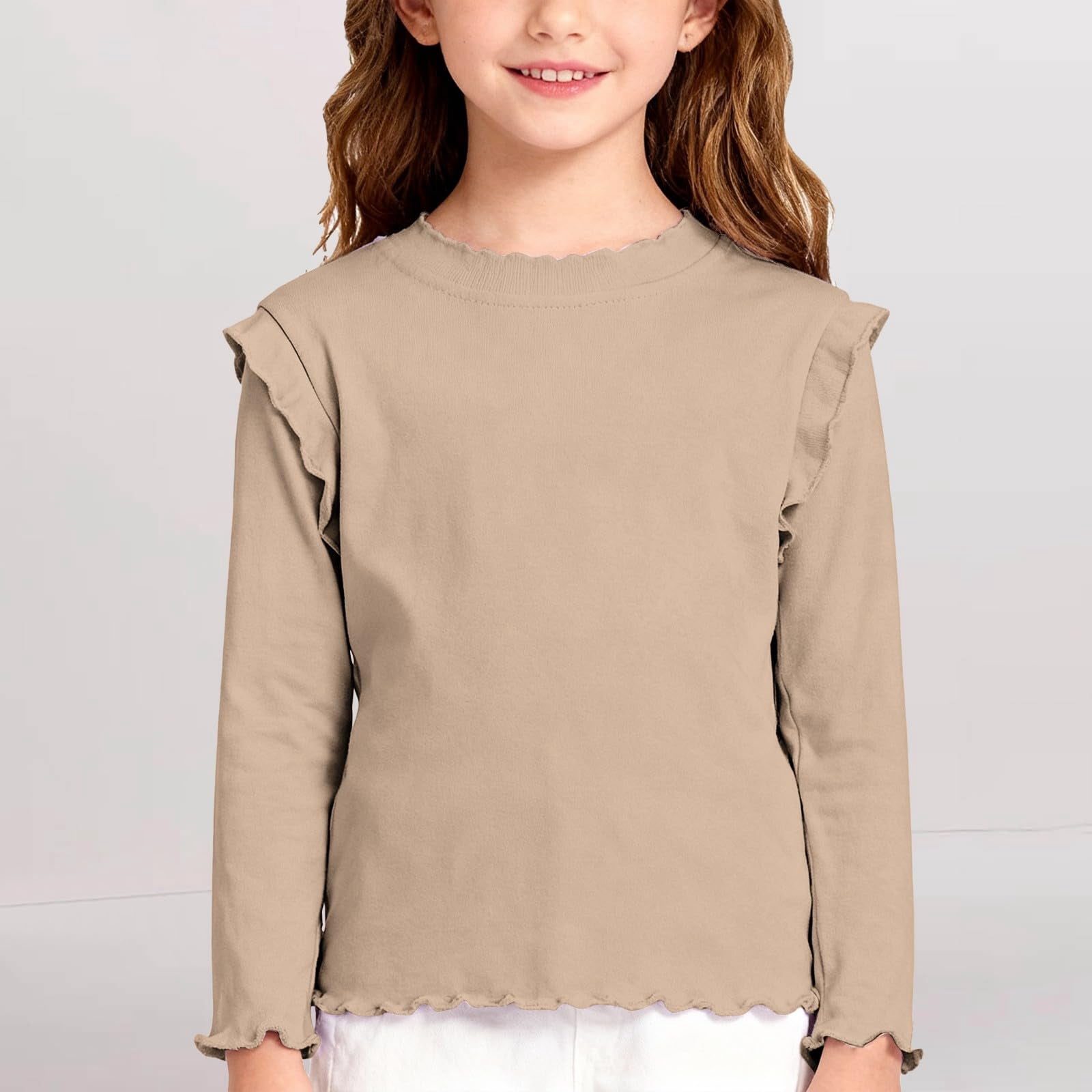 bbyeadc Long Sleeve Shirts for Kids Tagless Trim Mock Neck Tee Loose ...