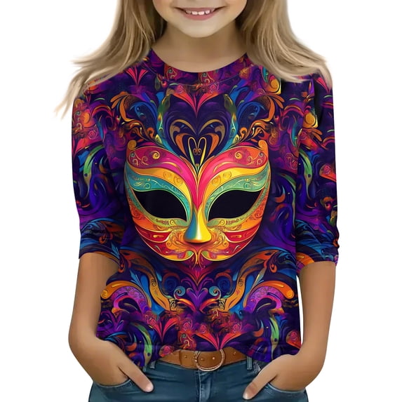 bbyeadc Mardi Gras Kids Shirt Toddler Boys Girls Carnival Pullover Cute ...