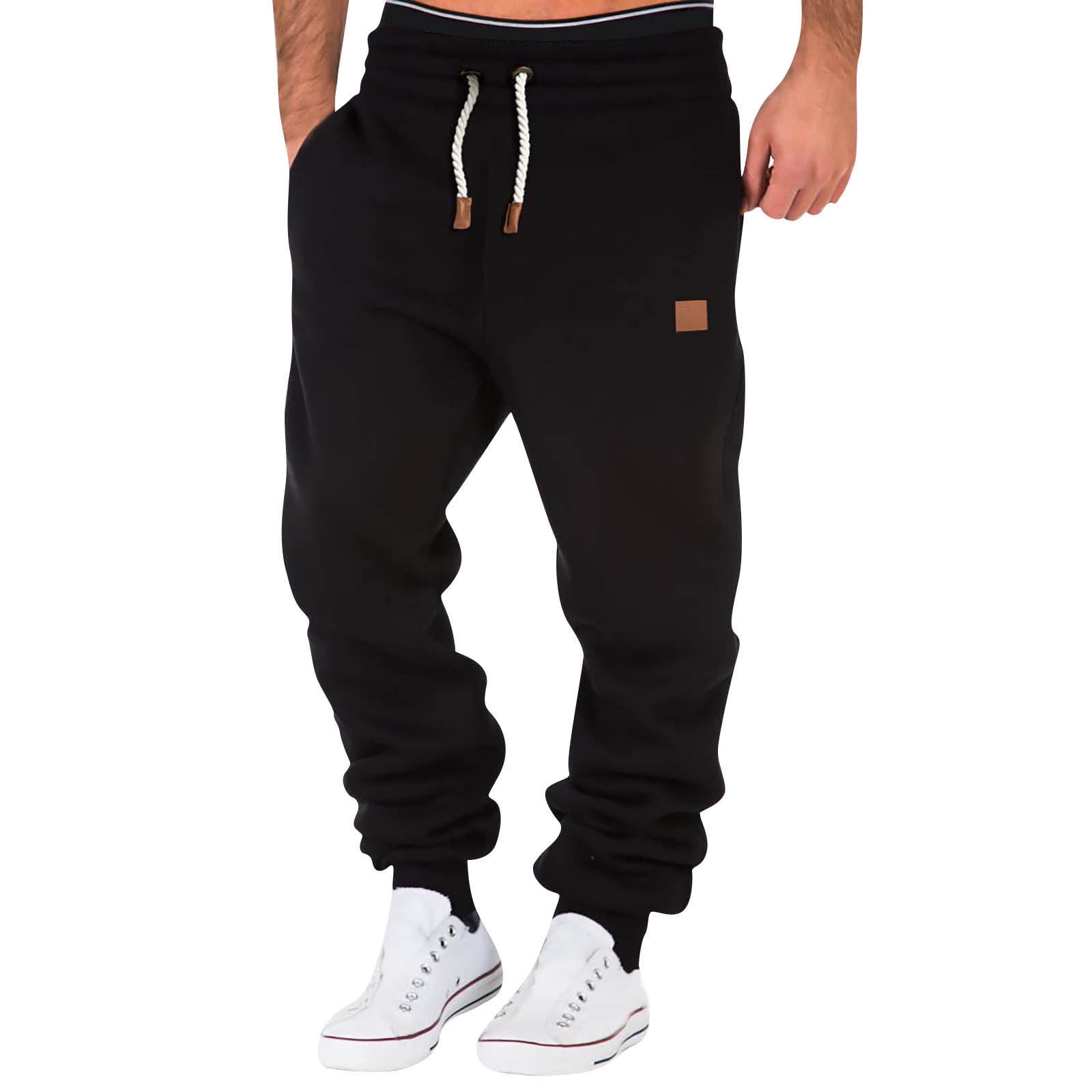 bbyeadc Mens Grey Sweatpants Heavyweight Elastic Waist Cargo Sweatpants ...