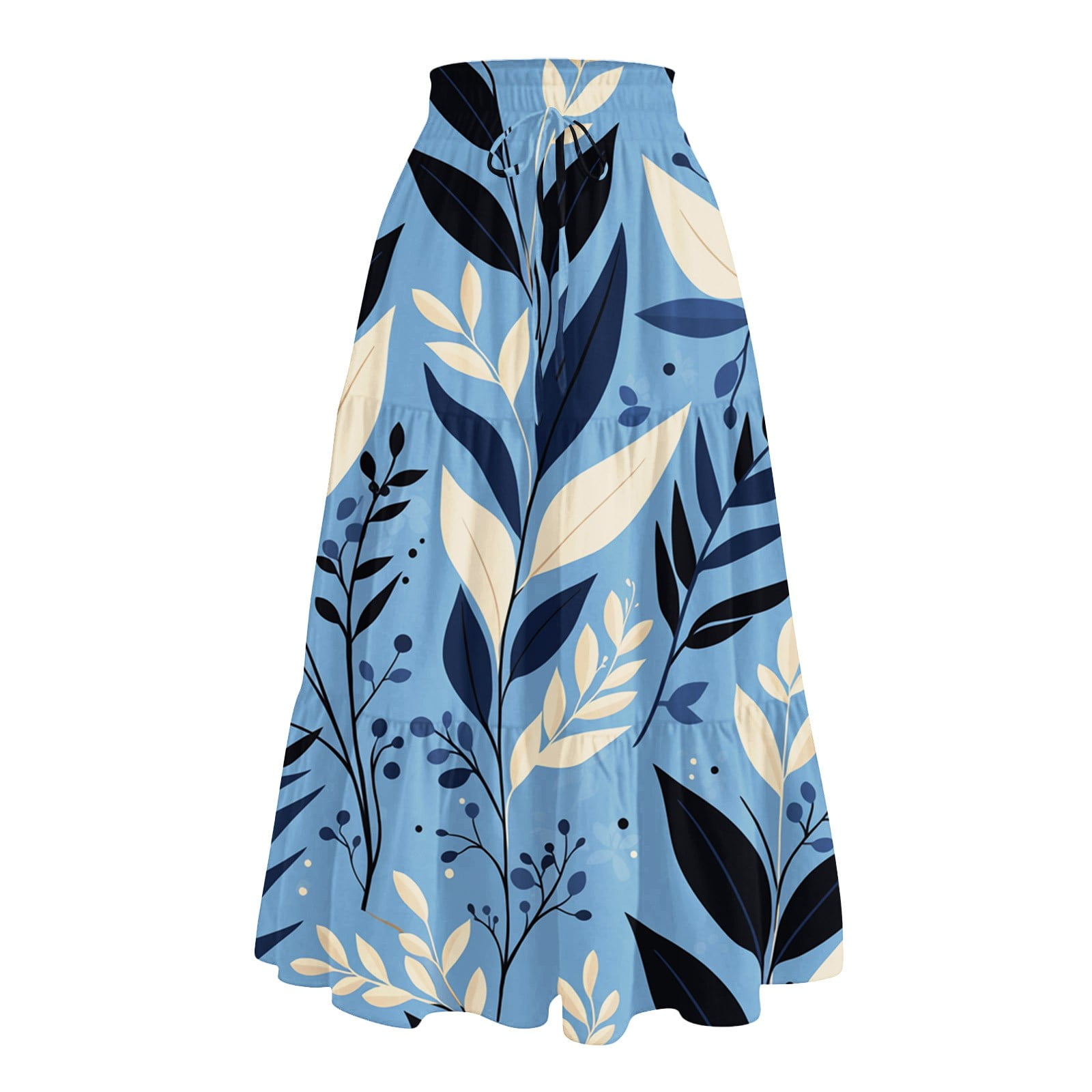 bbyeadc Pleated Skirts for Women Tiered Elastic High Waisted Flowy ...