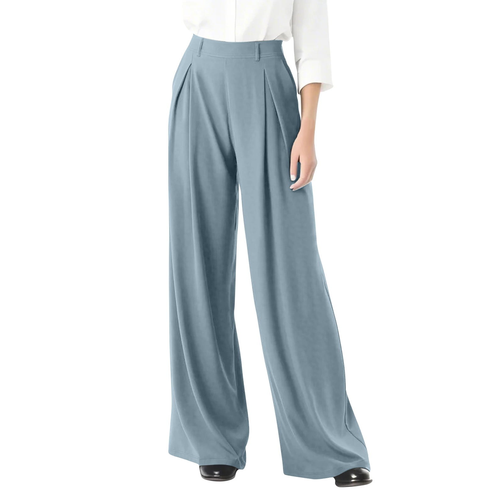 bbyeadc Suit Pants for Women Plus Size Wide Leg Dress Pants Women High ...