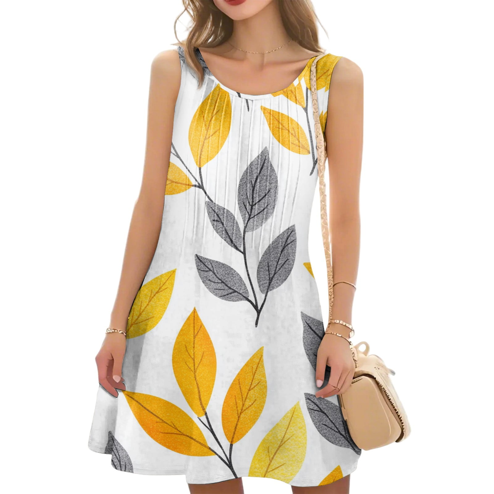 bbyeadc Spring Dresses for Women 2025 Sleeveless Boat Neck Boho Sun ...