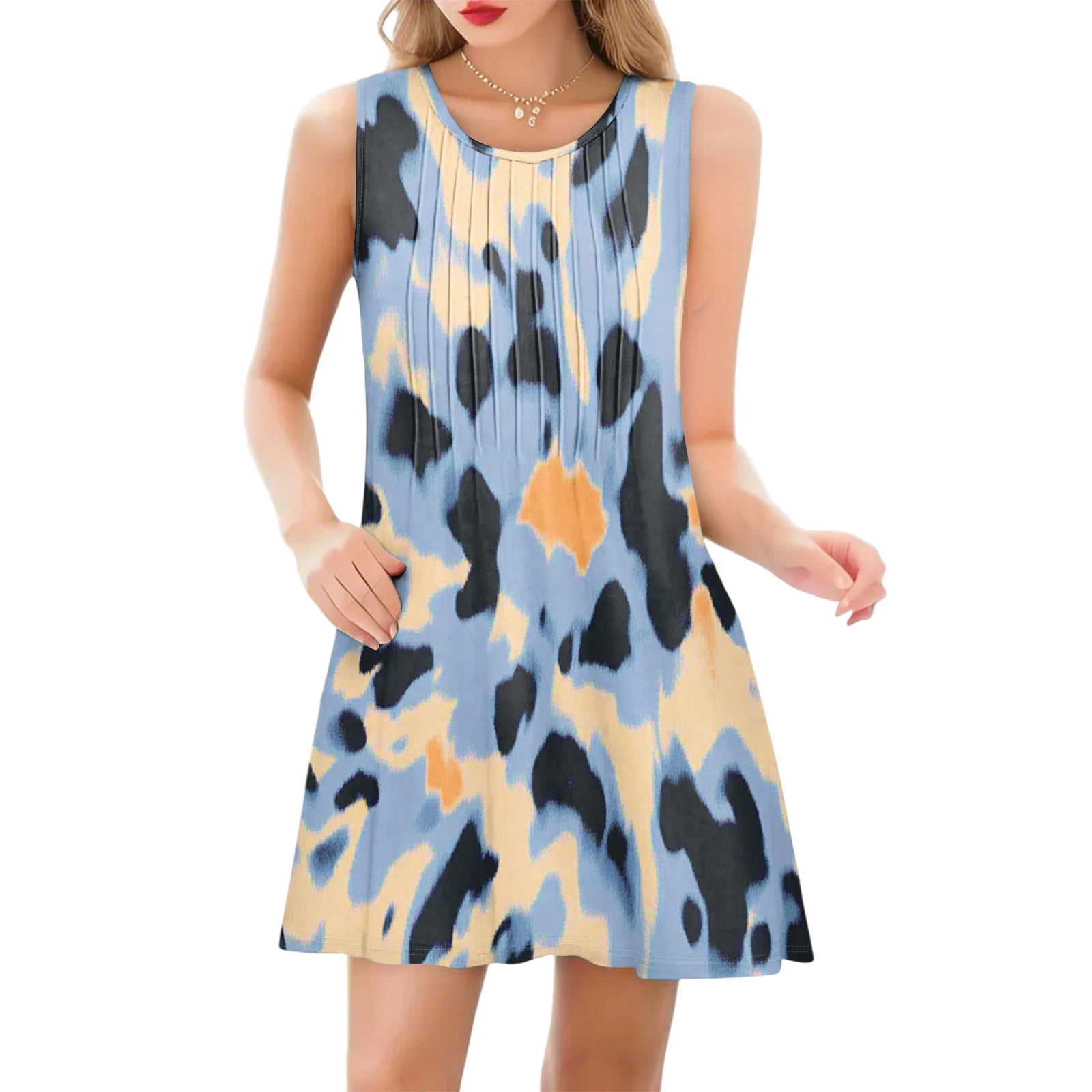 bbyeadc Spring Dresses for Women 2025 Sleeveless Boat Neck Boho Sun ...