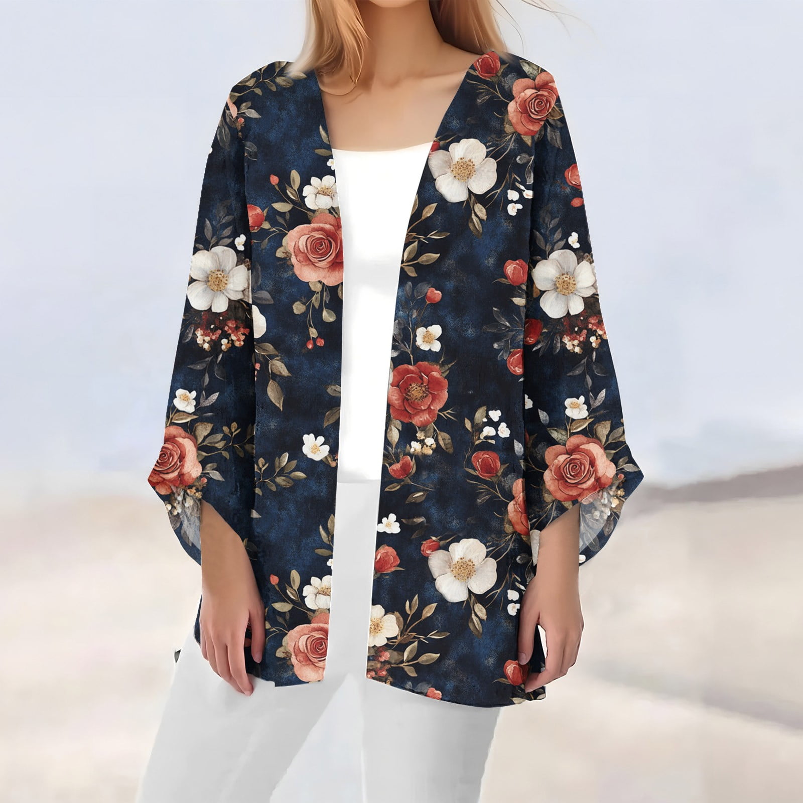 bbyeadc Summer Sweaters for Women 3/4 Sleeve Light Weight Cardigan ...