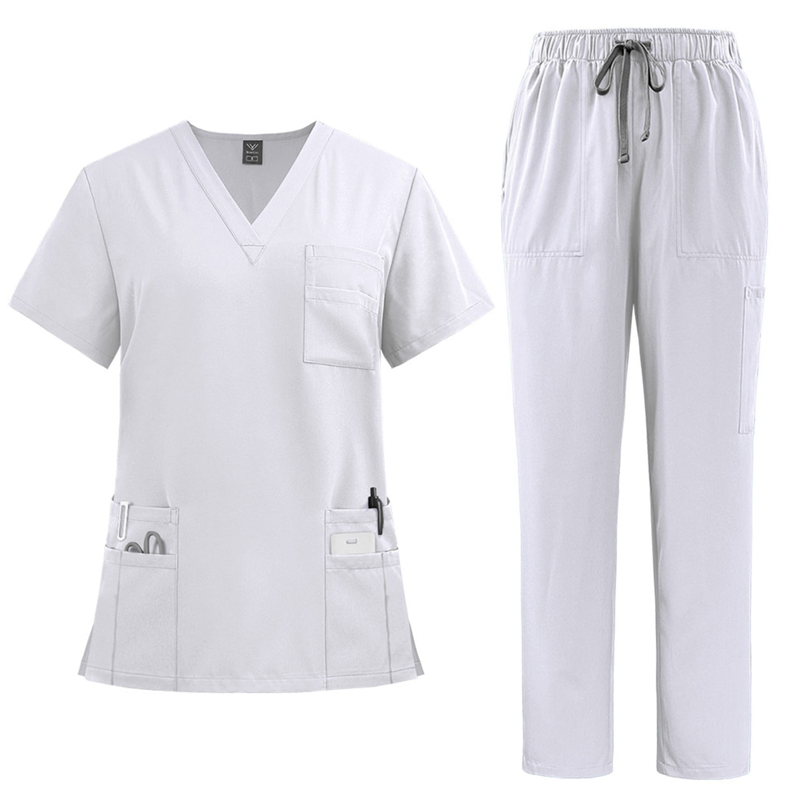 bbyeadc Women Scrubs Sets Plus Size Scrubs Sets Petite V Neck Scrub ...