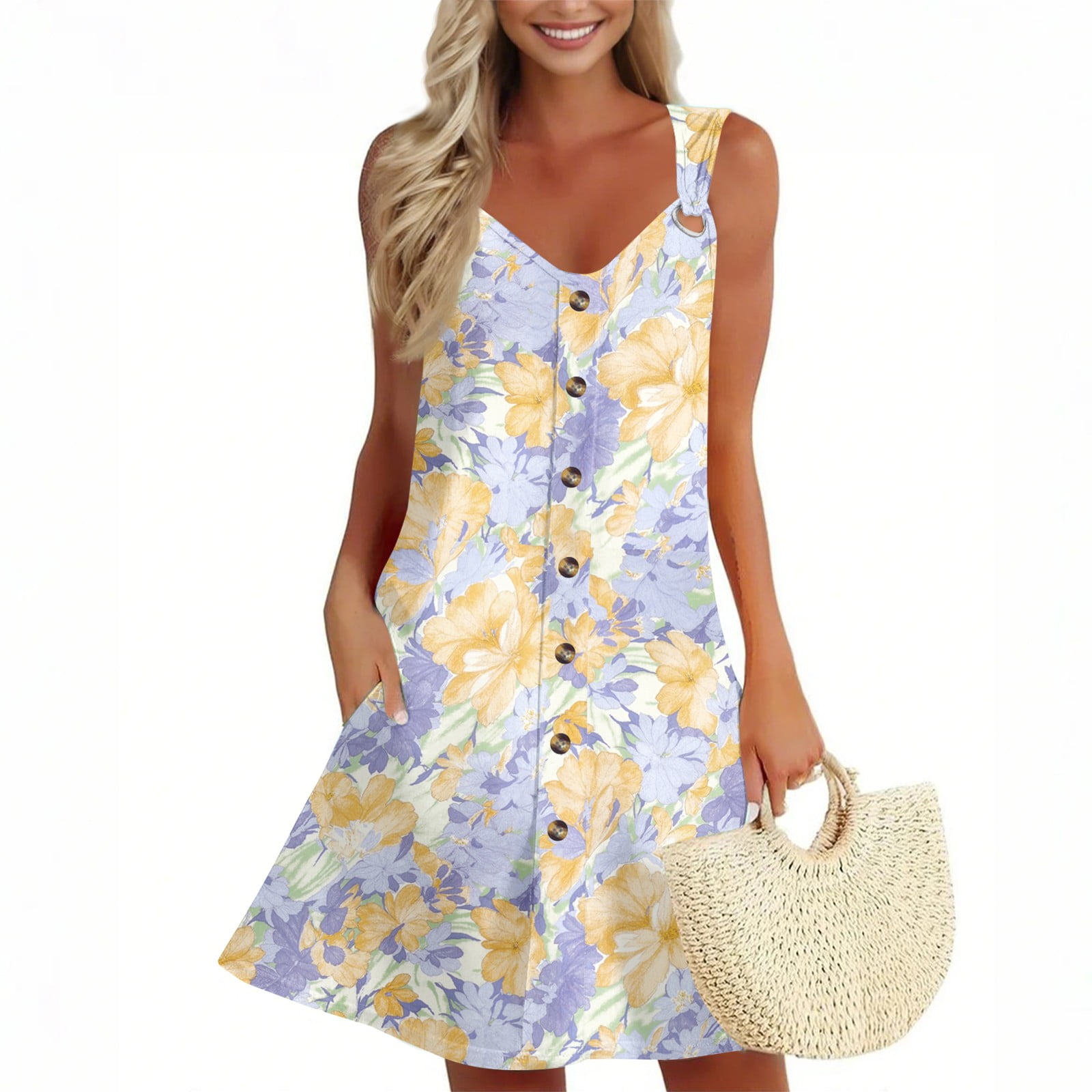 bbyeadc Womens Summer Cocktail Dresses with O Ring 2025 Sleeveless ...