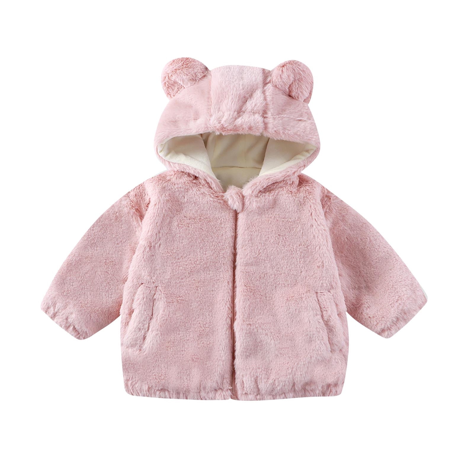 bbymog Baby Girl Fleece Jacket with Hooded Winter Warm Zip up Boys ...