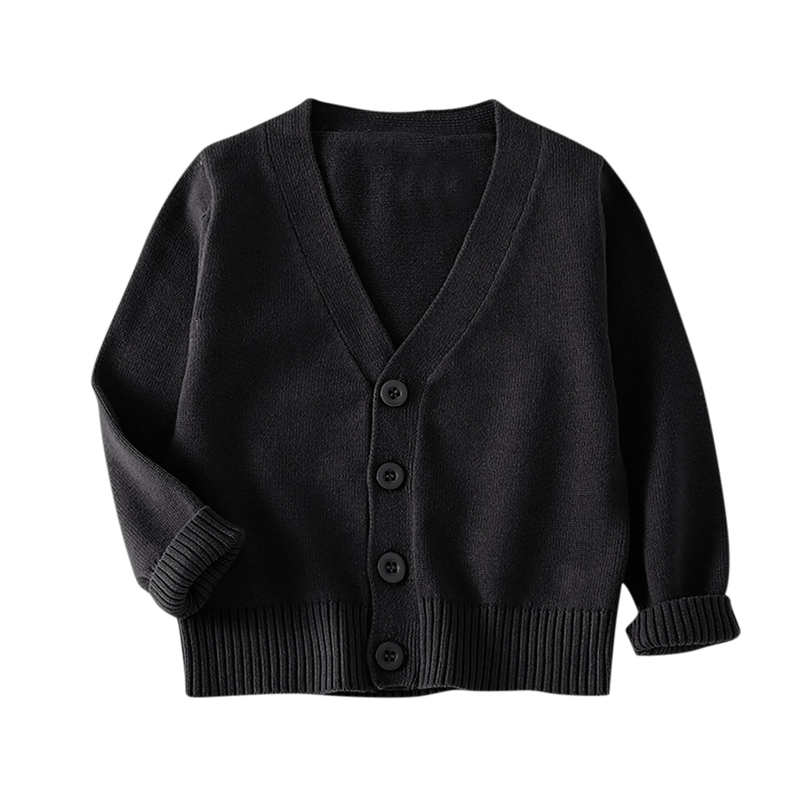 bbymog Boy and Girls Cardigan Solid Color V- Neck Knitted Cardigan ...