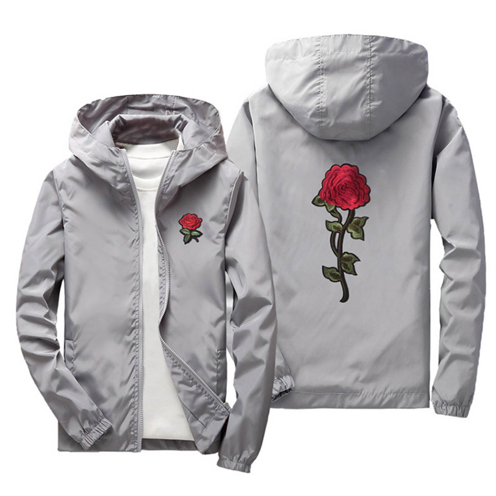 bbymog Boys Rain Jacket Long Sleeve Zip up Windbreaker Jackets with ...