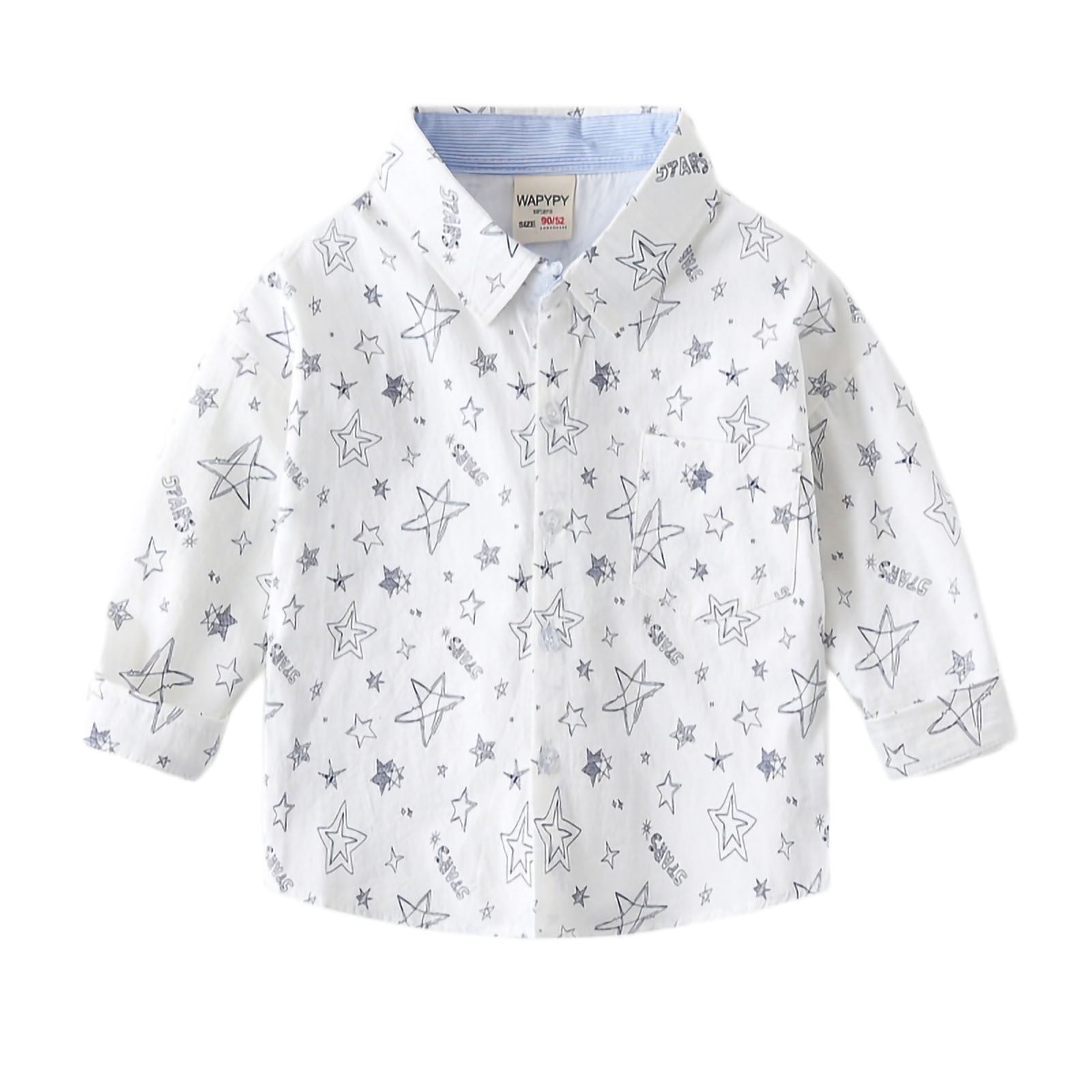 bbymog Boys Shirts Boys' Fashion White Button Down Shirt Turndown Long ...
