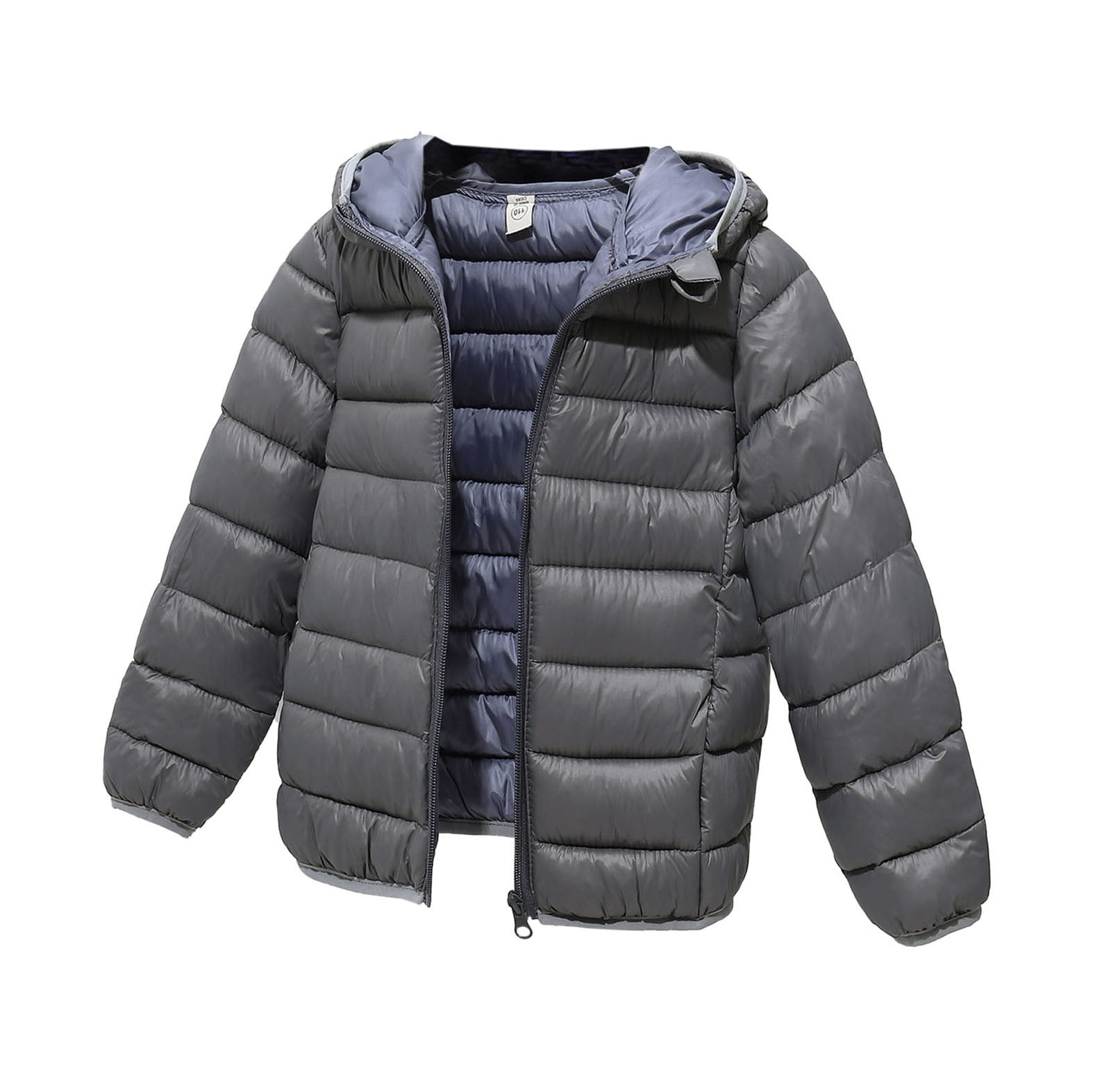 bbymog Boys and Girls Lightweight Puffer Jacket Solid Color Zip Up Hoodie Jackets for Girls ...