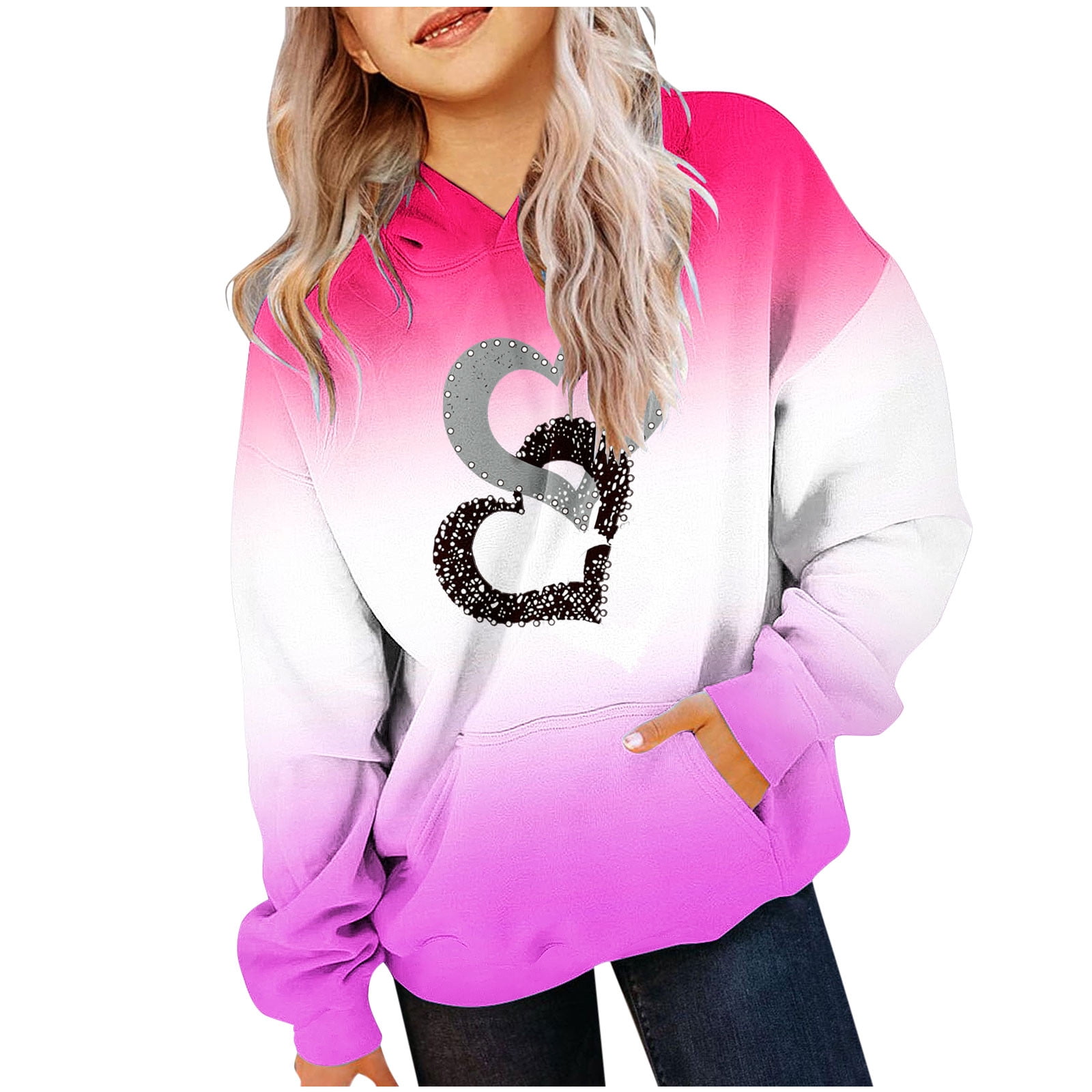 bbymog Cute Hoodies for Teens with Pocket Fall Long Sleeve Pullover ...