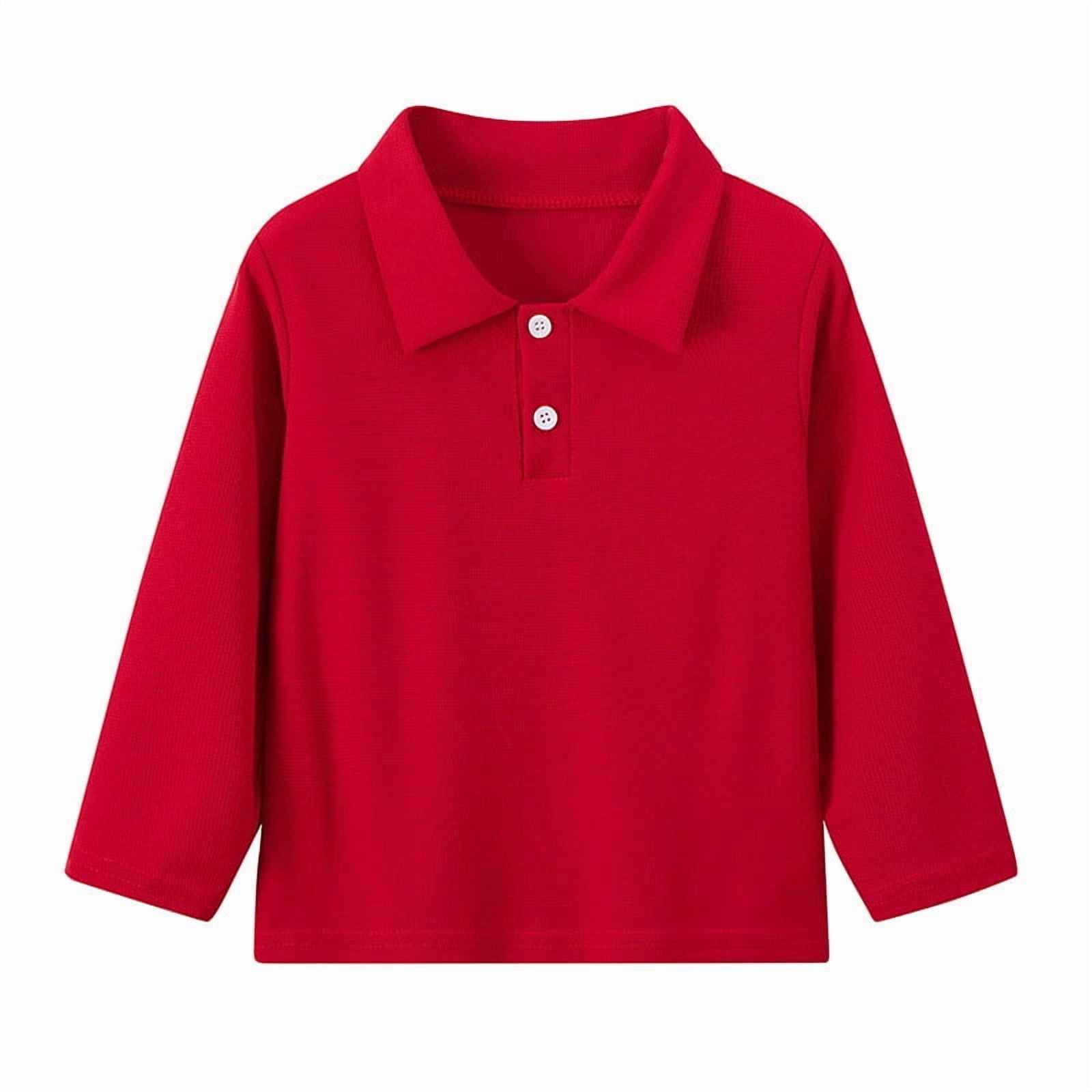 bbymog Fall Uniform Shirts for Girls and Boys Solid Color Turndown Long ...