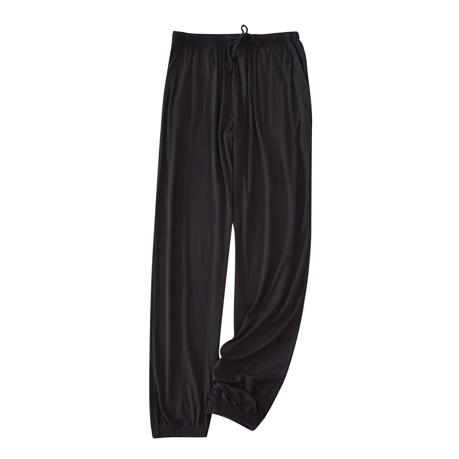 bbymog Flowy Pants Mens Pajama Pant with Pockets Elastic Waist ...