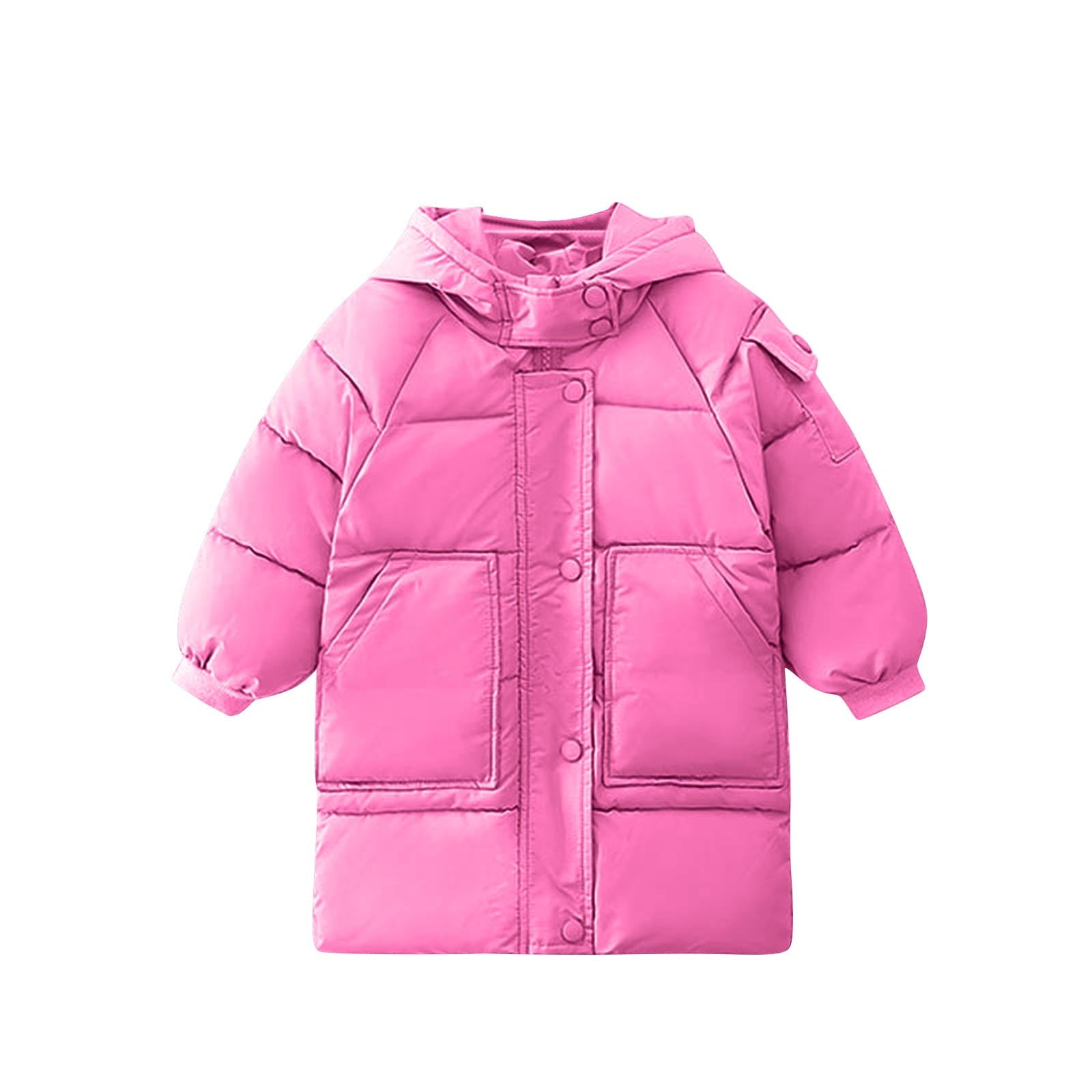 bbymog Girl Puffer Jacket with Hooded Winter Long Sleeve Puffer Jackets for Girls Boys ...