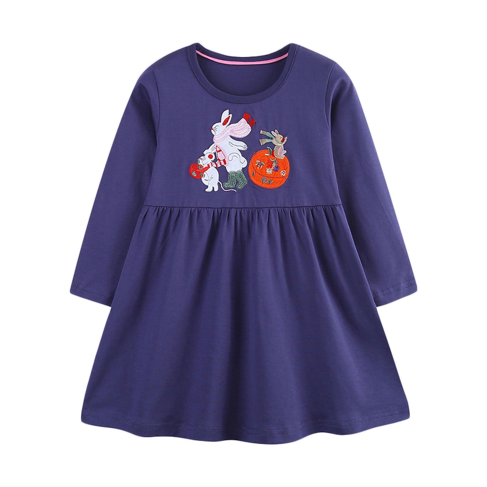 bbymog Girls Dresses Long Sleeve Cotton Casual Dress for Girls Fall ...