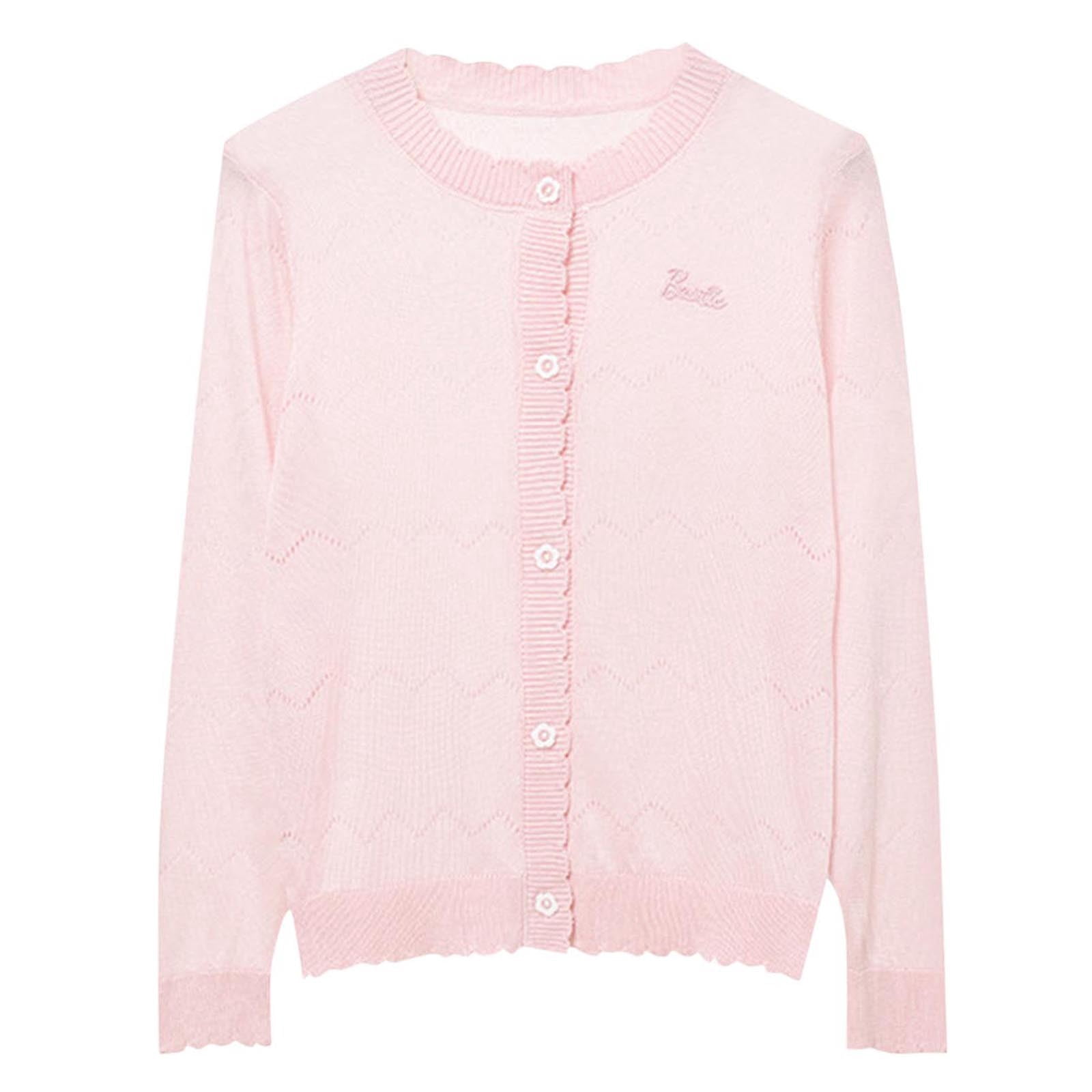 bbymog Girls' Knitted Cardigan Sweaters Crewneck Long Sleeve Uniform ...