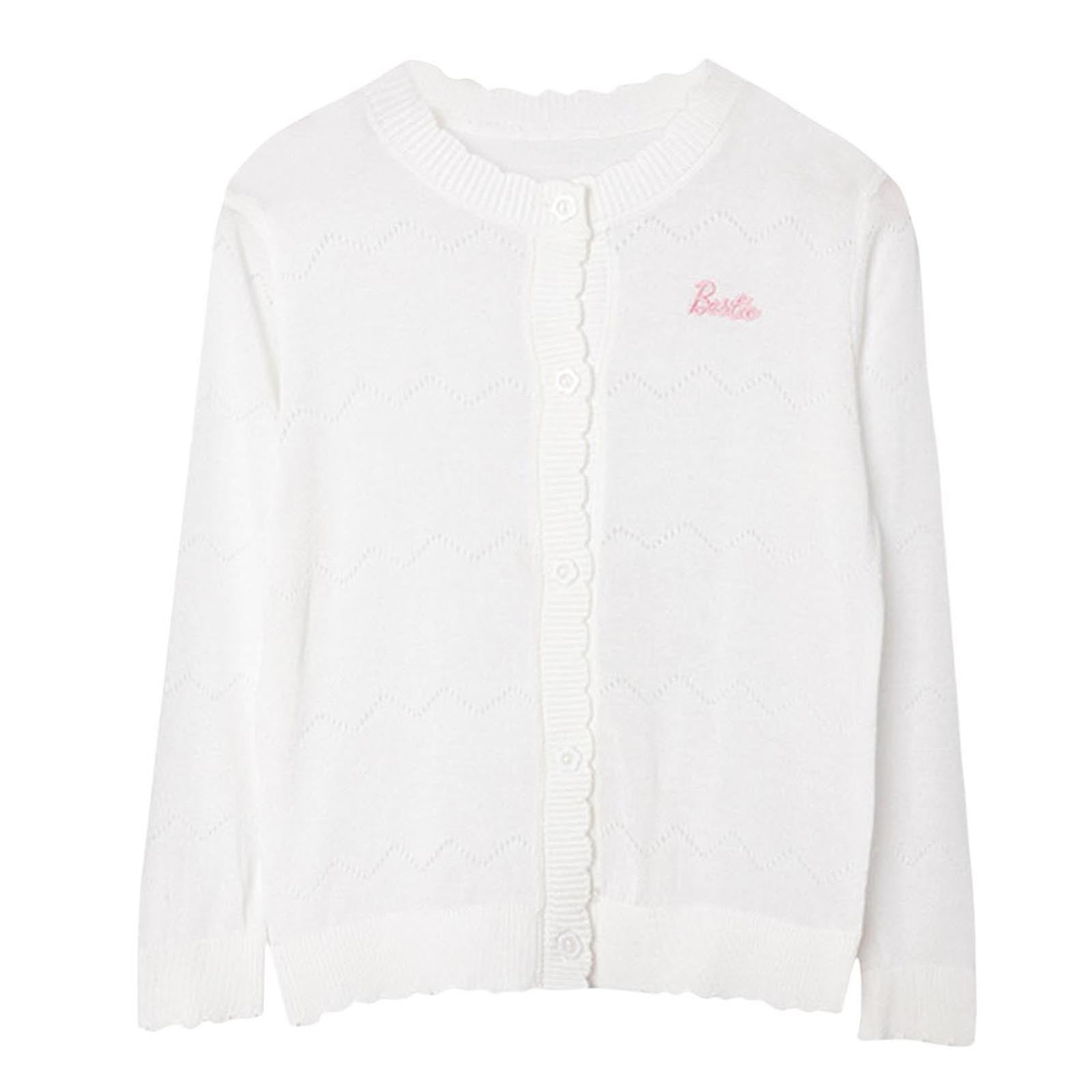 bbymog Girls' Knitted Cardigan Sweaters Crewneck Long Sleeve Uniform ...