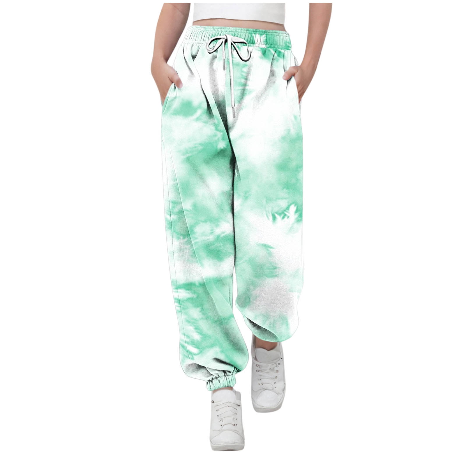 bbymog Girls Sweatpants Fashion Tie-Dye Printing Elastic Waist Casual ...