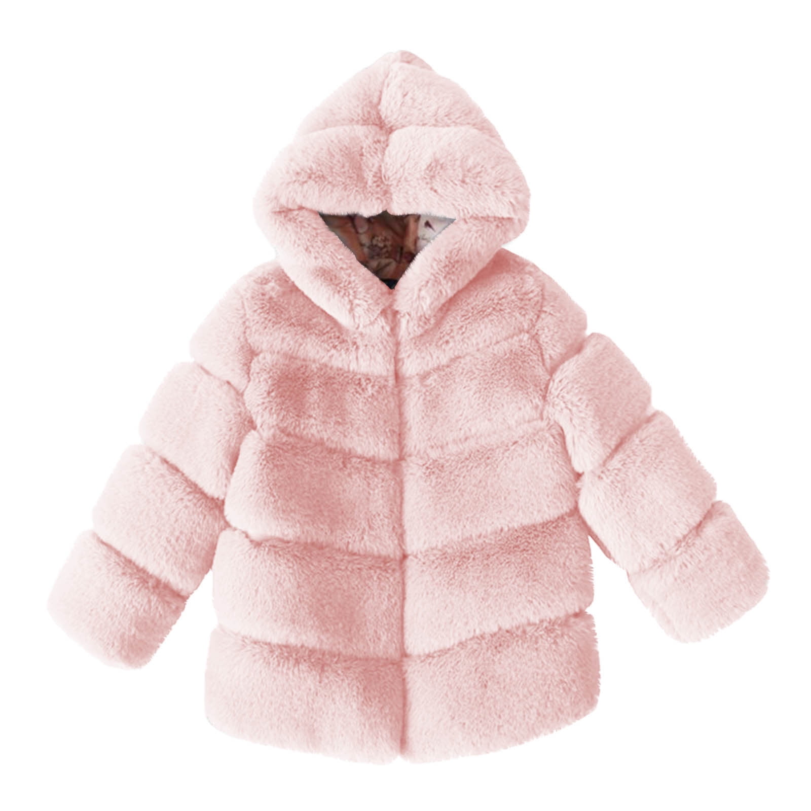 bbymog Girls Winter Coat with Hooded Winter Thick Warm Faux Fur Jackets for Girls Kids Clothes ...