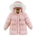 bbymog Girls Winter Coat with Pocket Long Sleeve Thick Warm Hoodie Jackets Girl Puffer Jacket ...