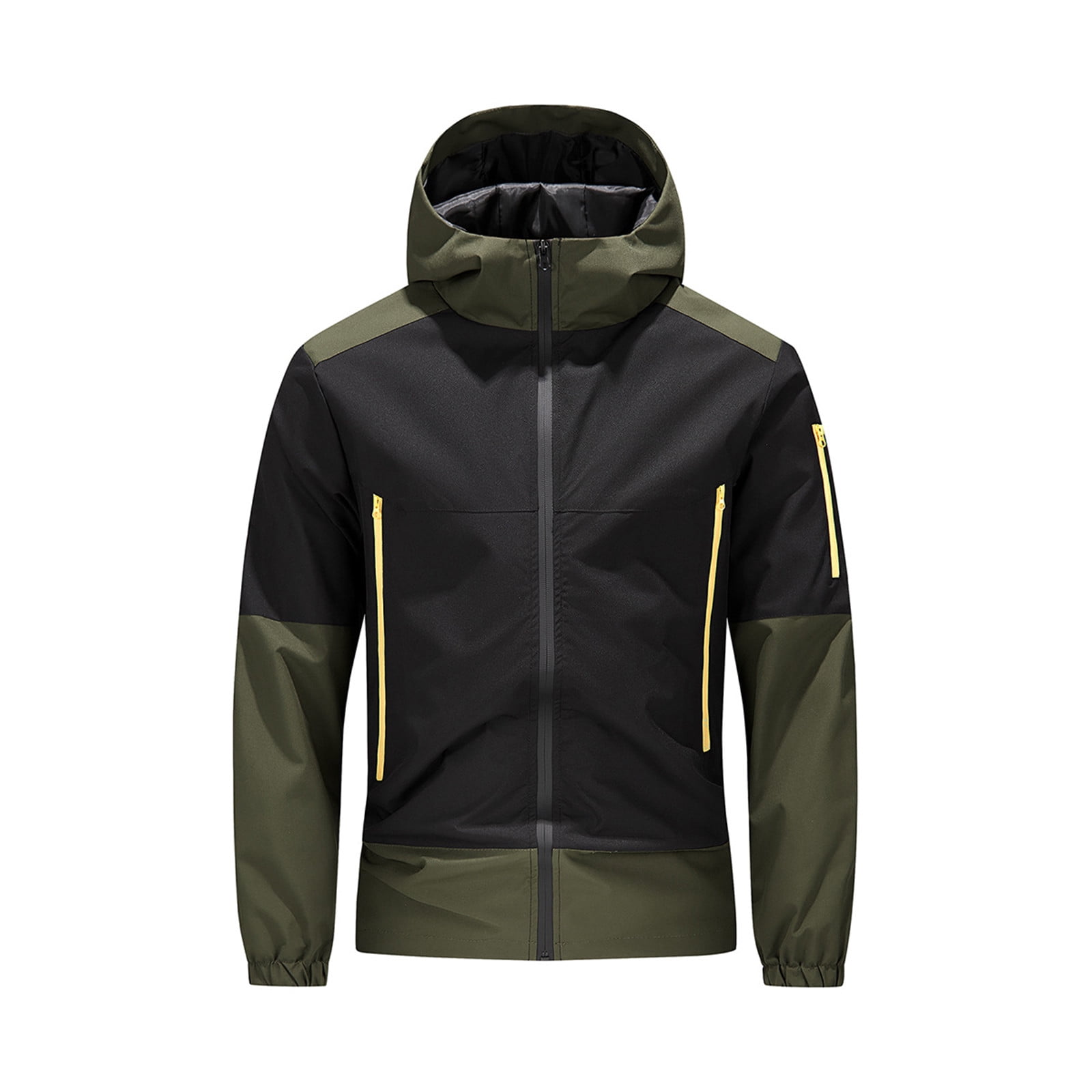 bbymog Jackets for Men Stand Up Collar Winter Coat Long Sleeve Zip Up ...