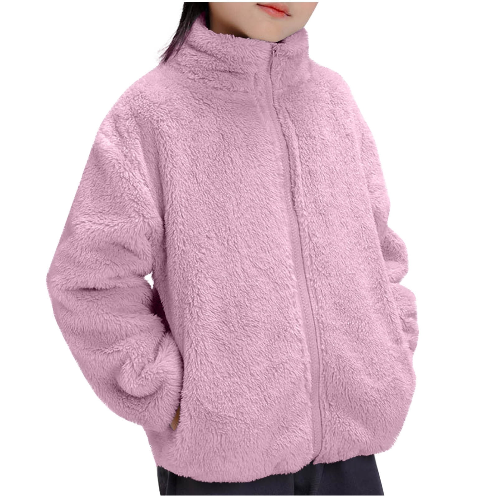 bbymog Kids Clothes Girls Winter Coat with Pocket Boys Fleece Thick Warm Jacket Outerwear Long ...