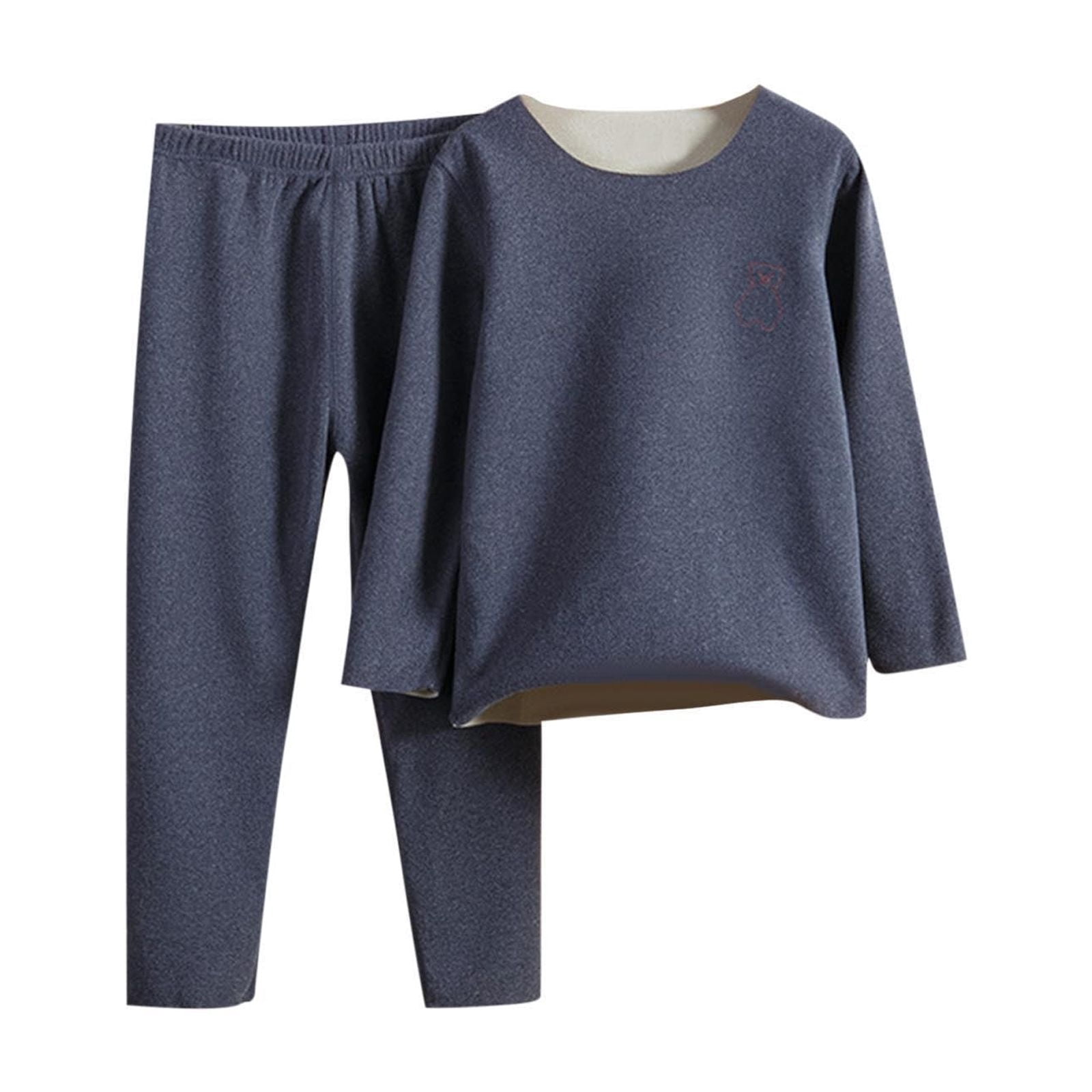 bbymog Kids Thermals Top and Long Johns Set Winter Thermal Underwear ...