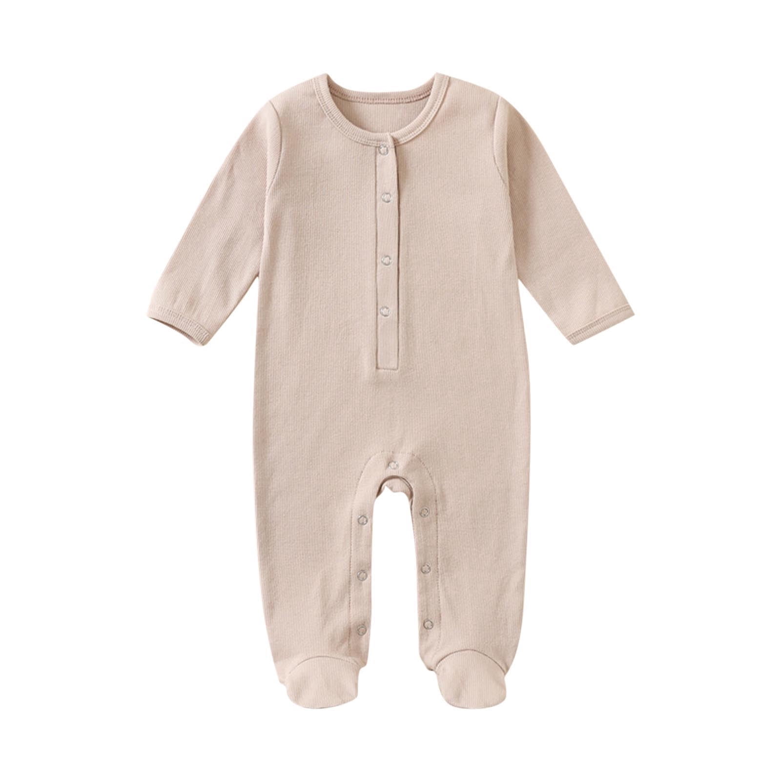 bbymog Long Sleeve Baby Romper for Girl Boy Cotton Crewneck Toddler ...