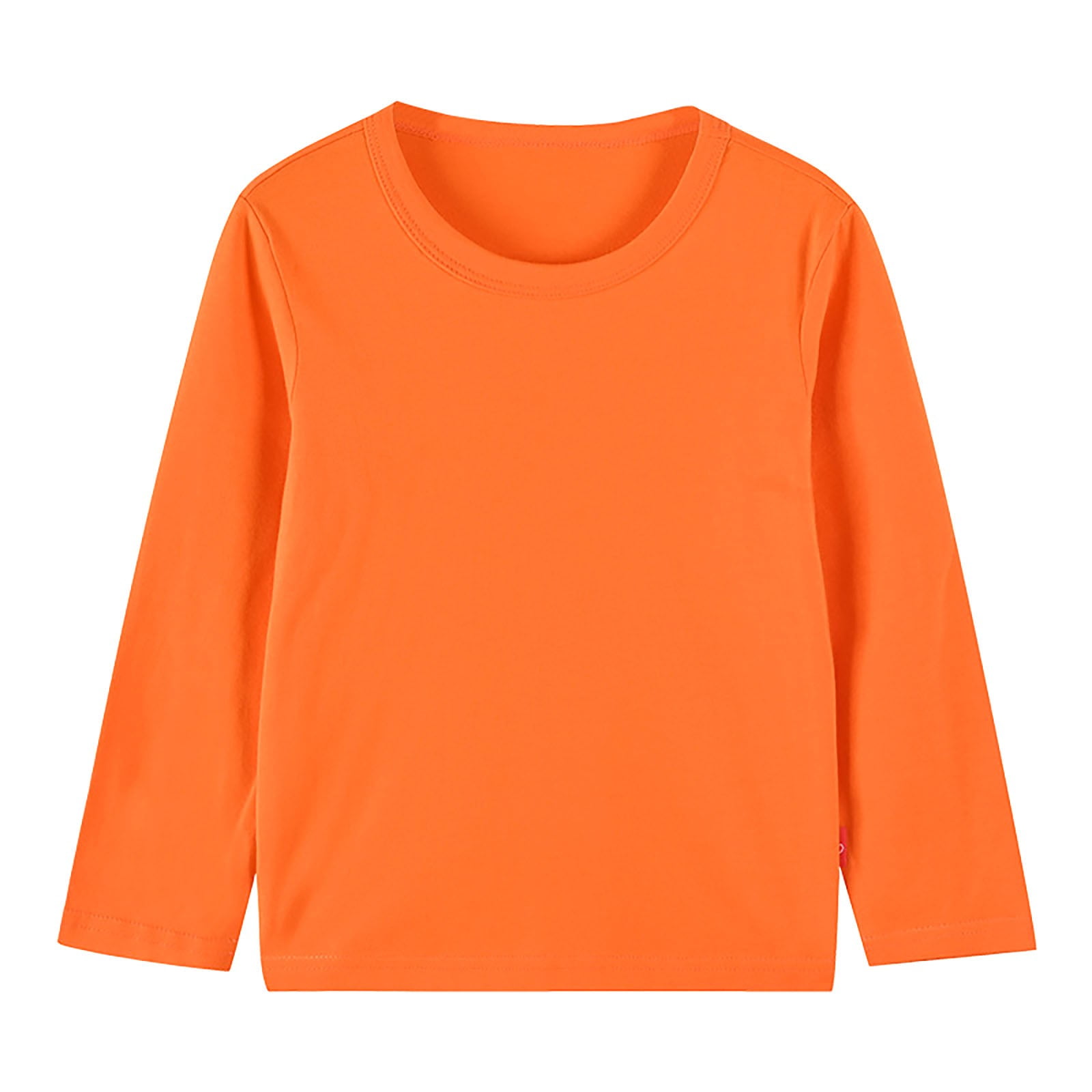 bbymog Long Sleeve Shirts for Girls Boys Solid Color Crewneck Basic Tee ...