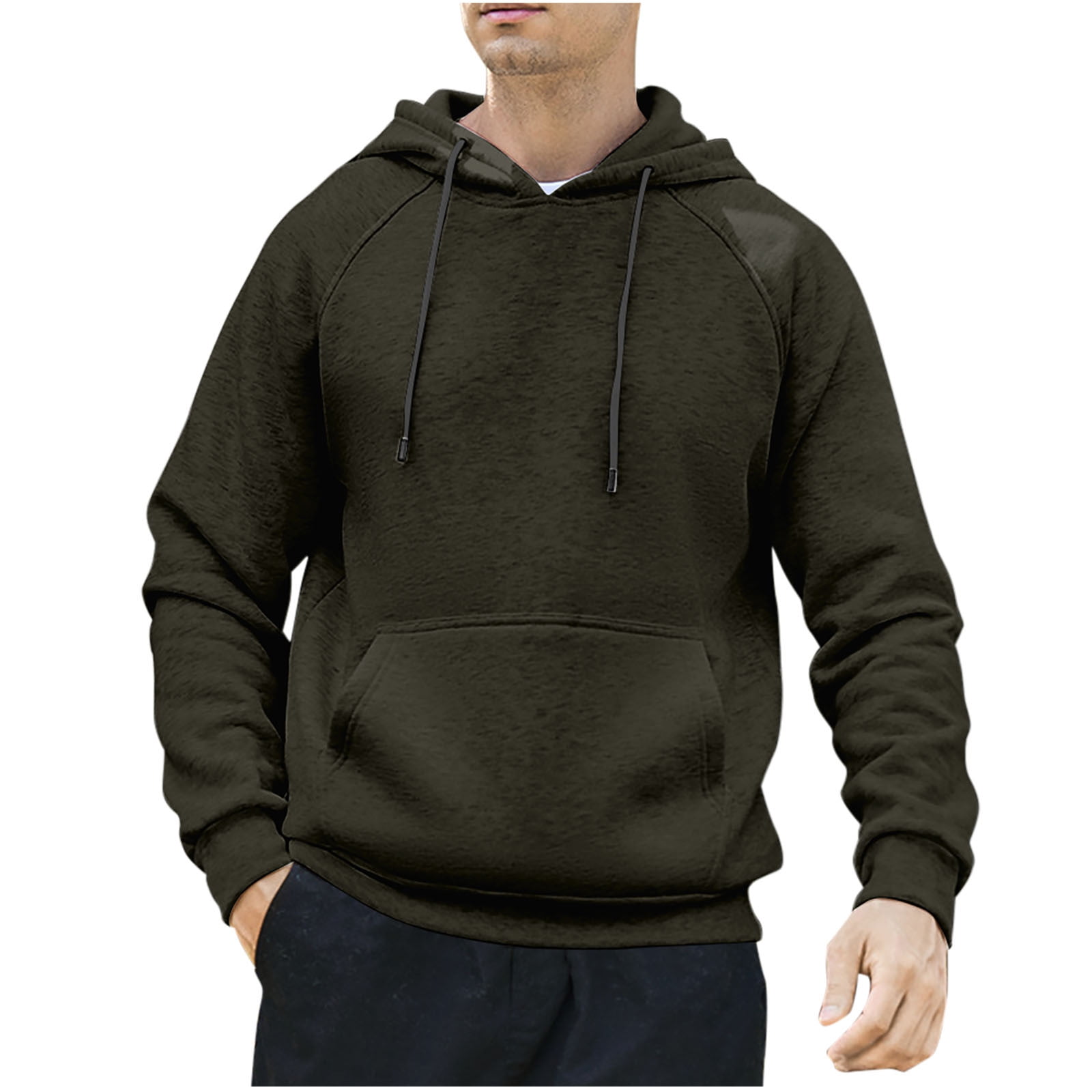 bbymog Mens' Hoodies Casual Loose Long Sleeve Hooded Sweatshirts ...
