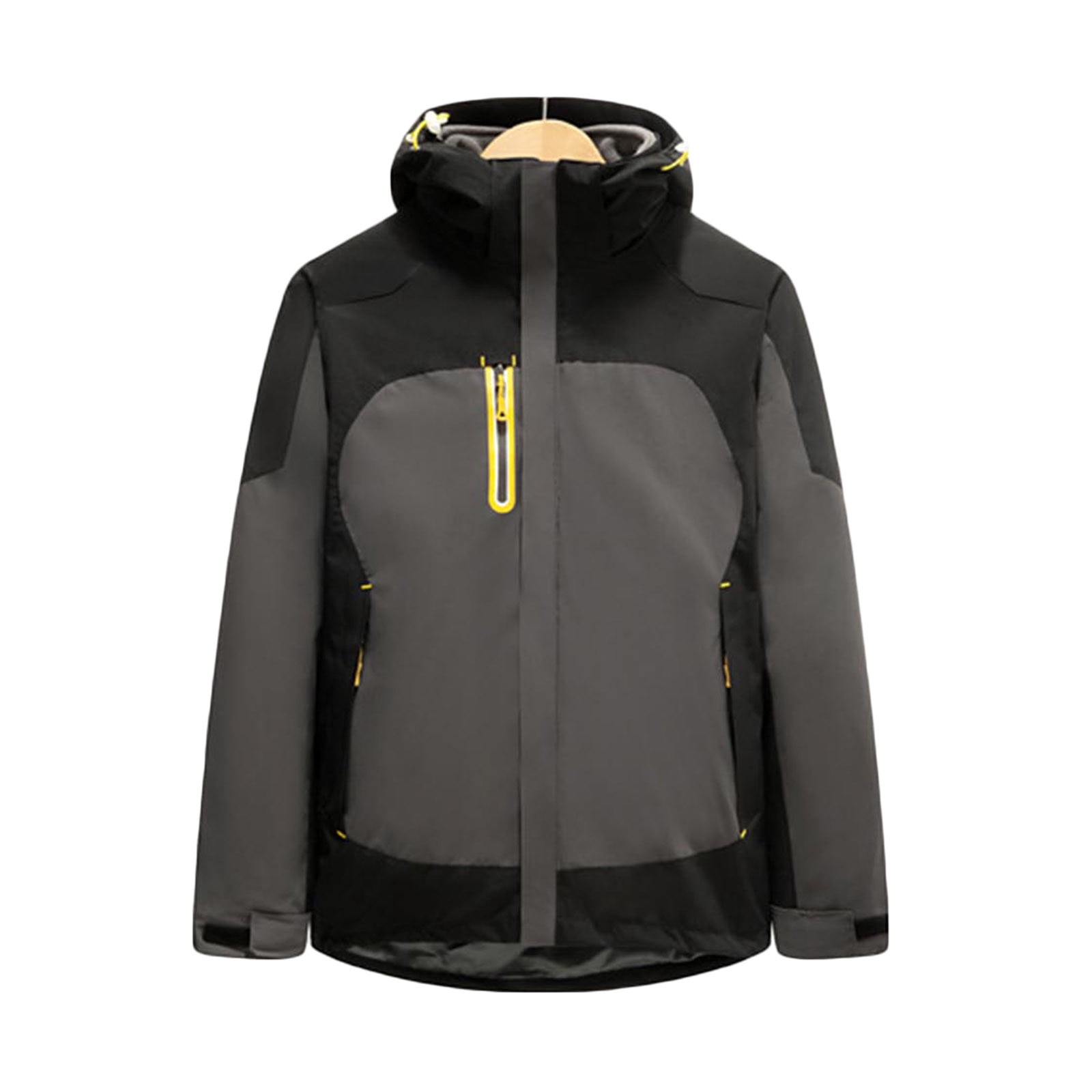 bbymog Mens Rain Jackets Waterproof with Hood Patchwork Long Sleeve ...