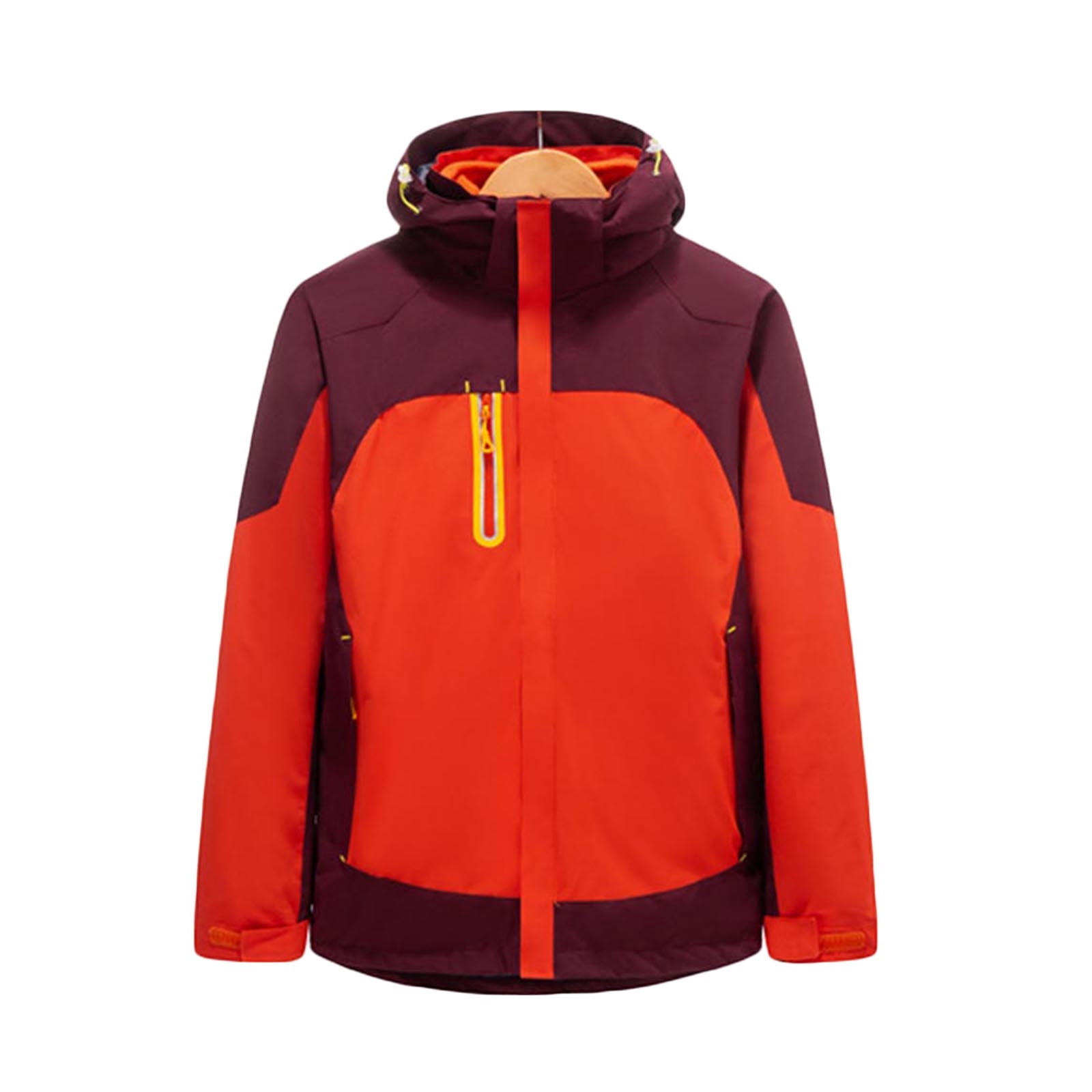 bbymog Mens Rain Jackets Waterproof with Hood Patchwork Long Sleeve ...