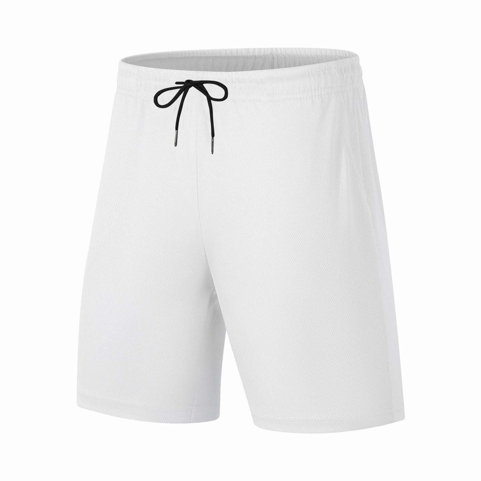 bbymog Mens Shorts Solid Color Elastic Waist Lightweight Comfy Plus ...