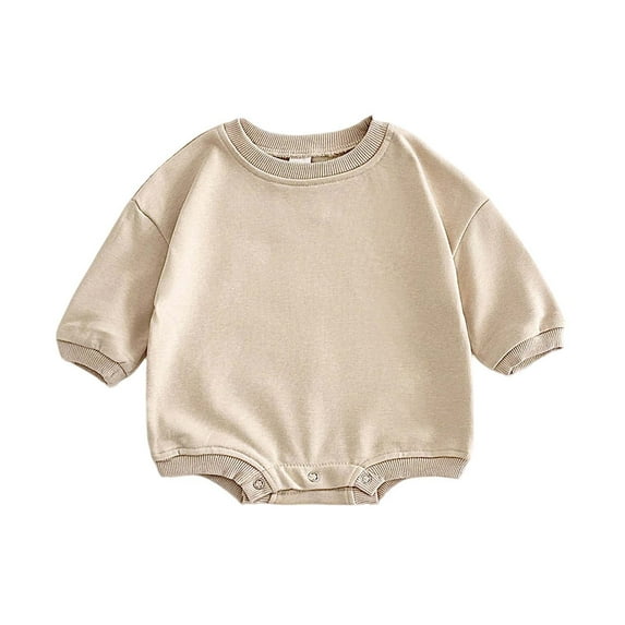 bbymog Newborn Baby Boy Sweatshirt Romper Girls Crewneck Long Sleeve Onsie Rompers Cotton Baby ...