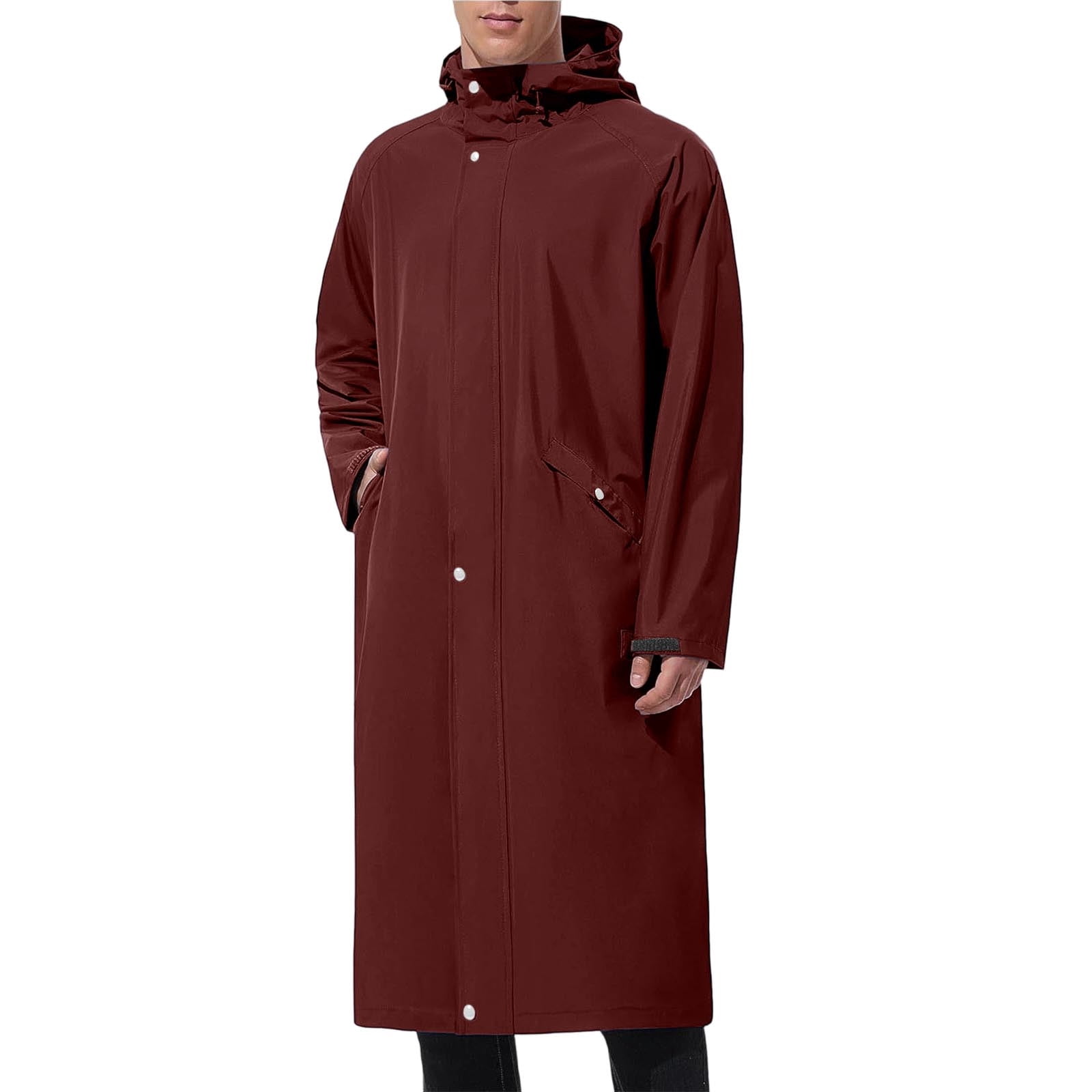 bbymog Rain Jacket Men Waterproof Lightweight Long Hood Jacket ...