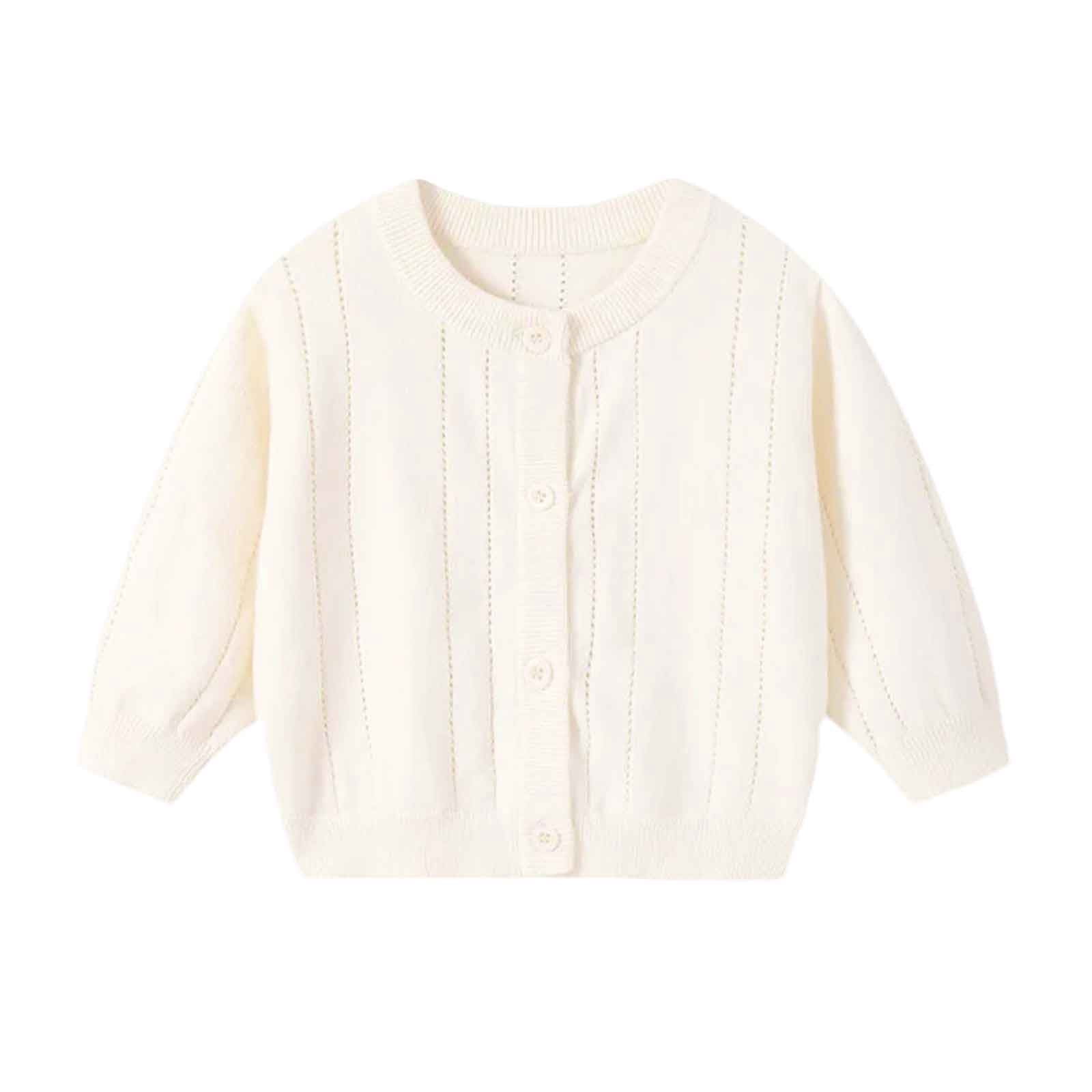 bbymog Toddler Cardigan Solid Color Crewneck Cardigan Sweaters for ...