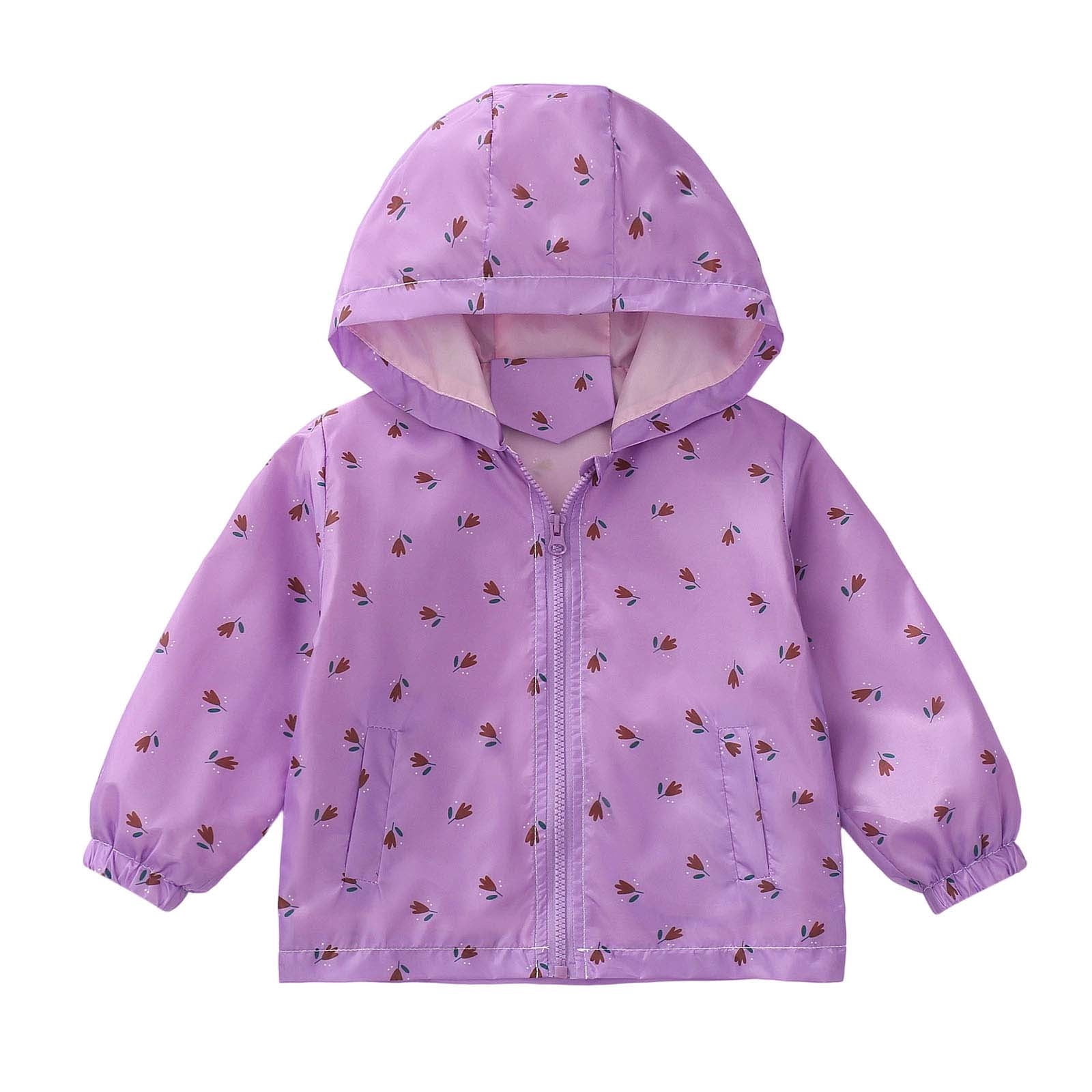 bbymog Toddler Jackets for Girls with Hood Outdoor Waterproof Rain ...