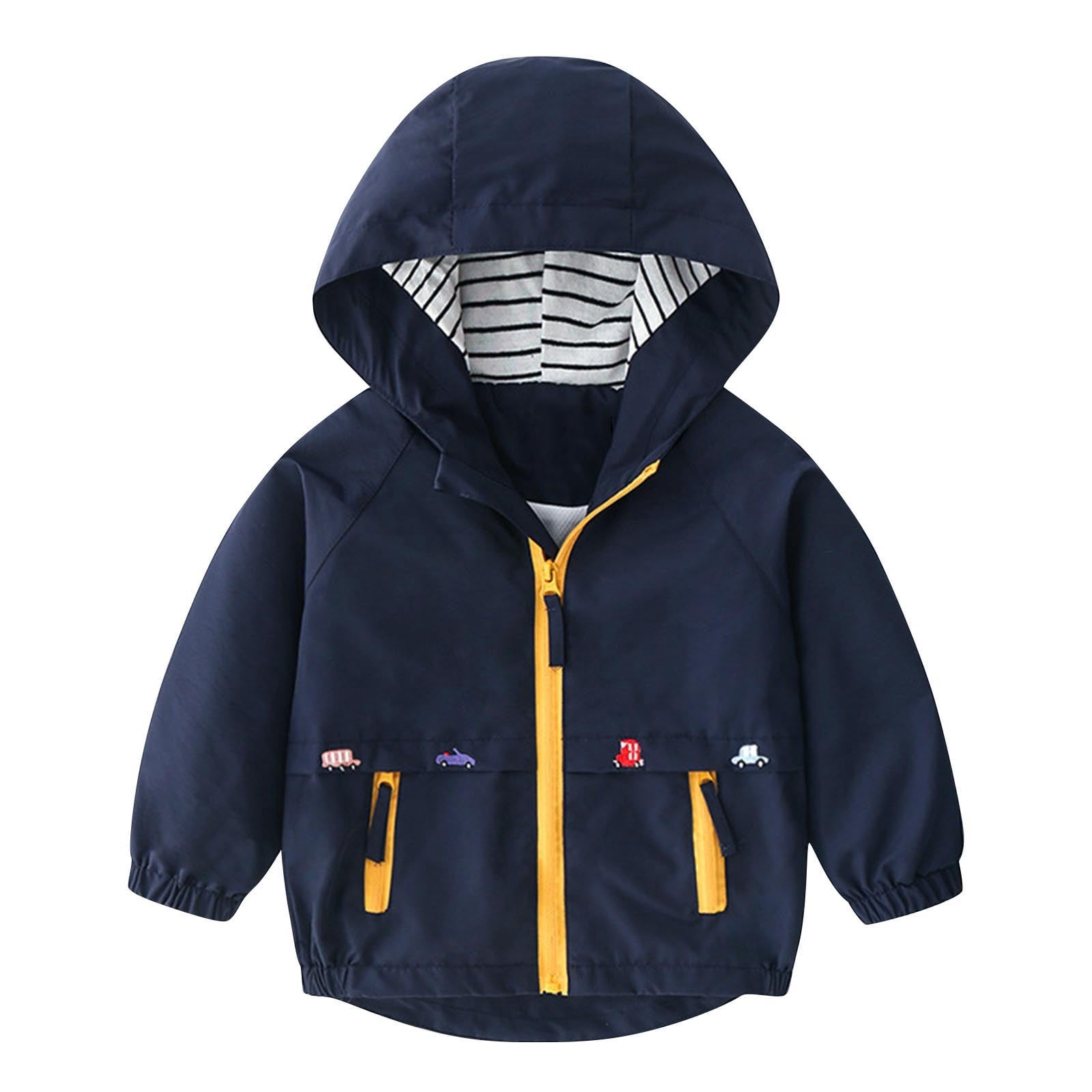 bbymog Toddler Rain Jacket with Hooded Solid Color Lightweight Rain ...