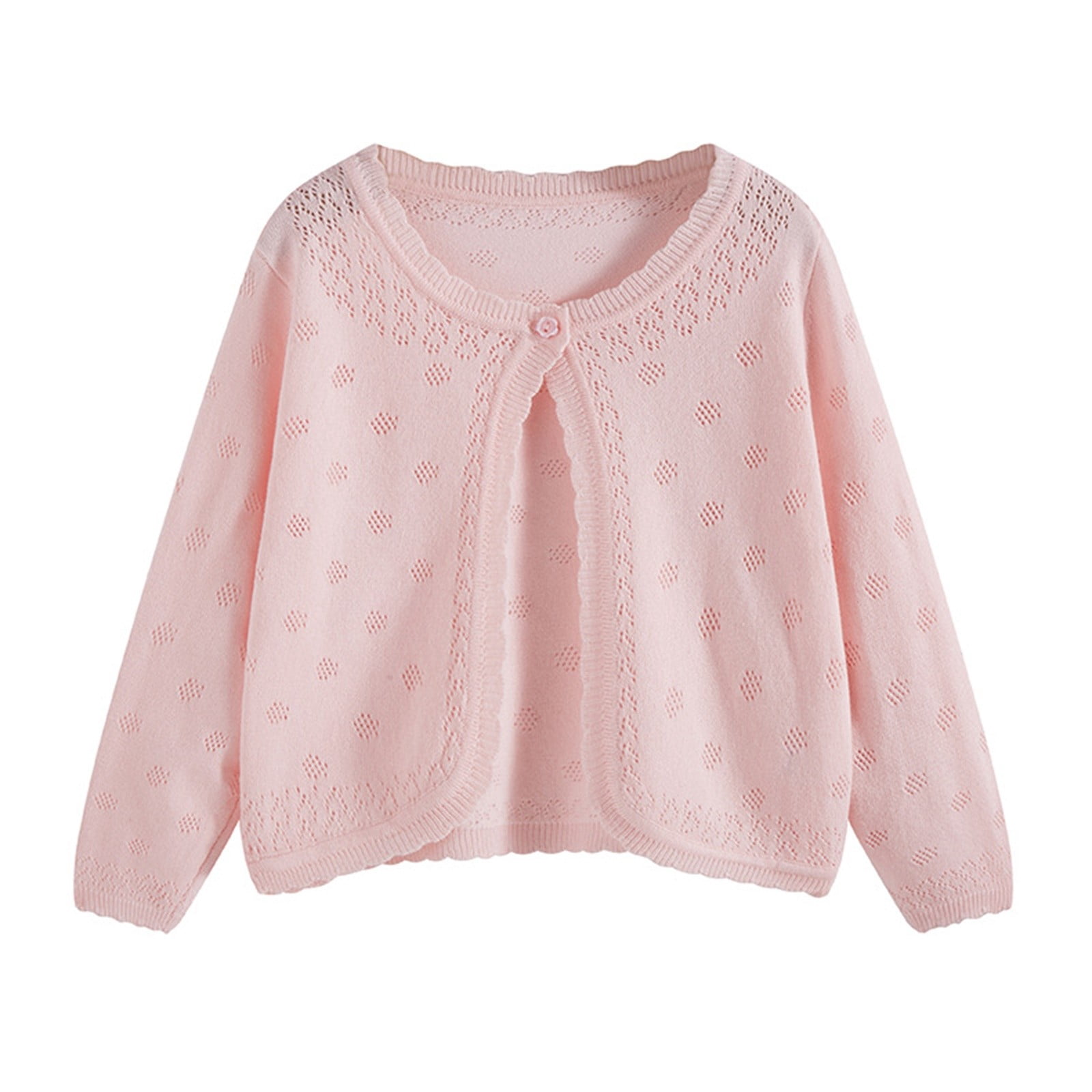 bbymog White Long Sleeve Cardigan Crewneck Knitted Bolero Shrug for ...