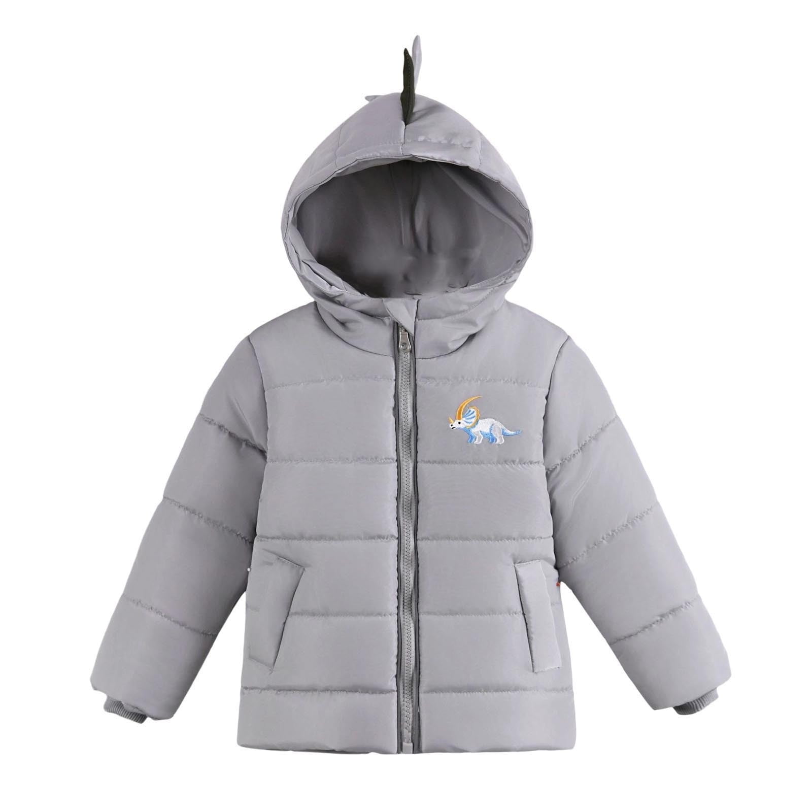 bbymog Winter Coats for Girls and Boys Fashion Cute Dinosaur Thick Warm Puffer Jacket for Boys ...