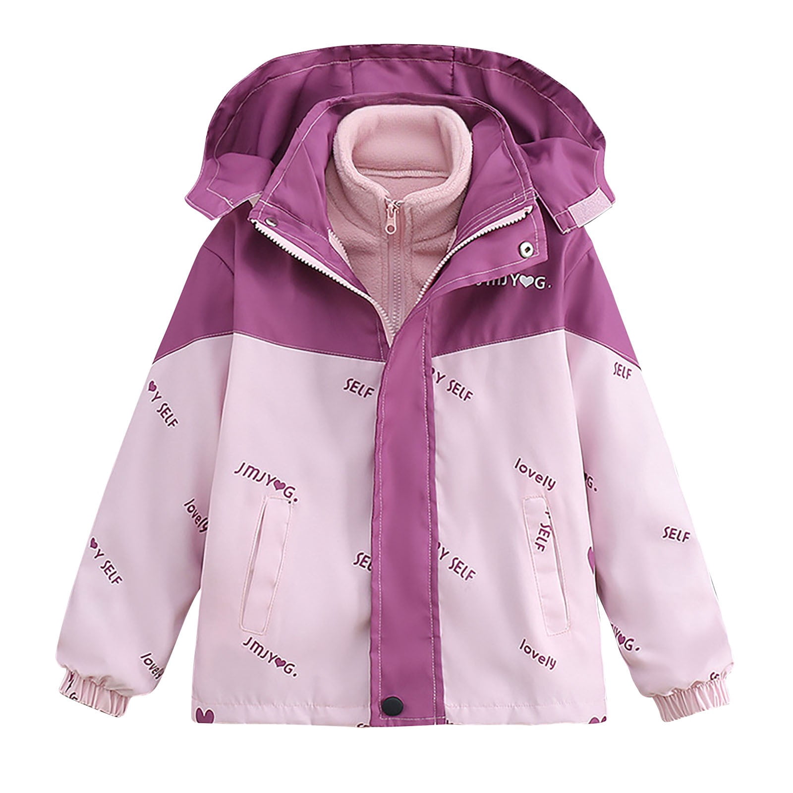 bbymog Winter Jackets for Girls Outdoor Waterproof Hooded Rain Jacket ...