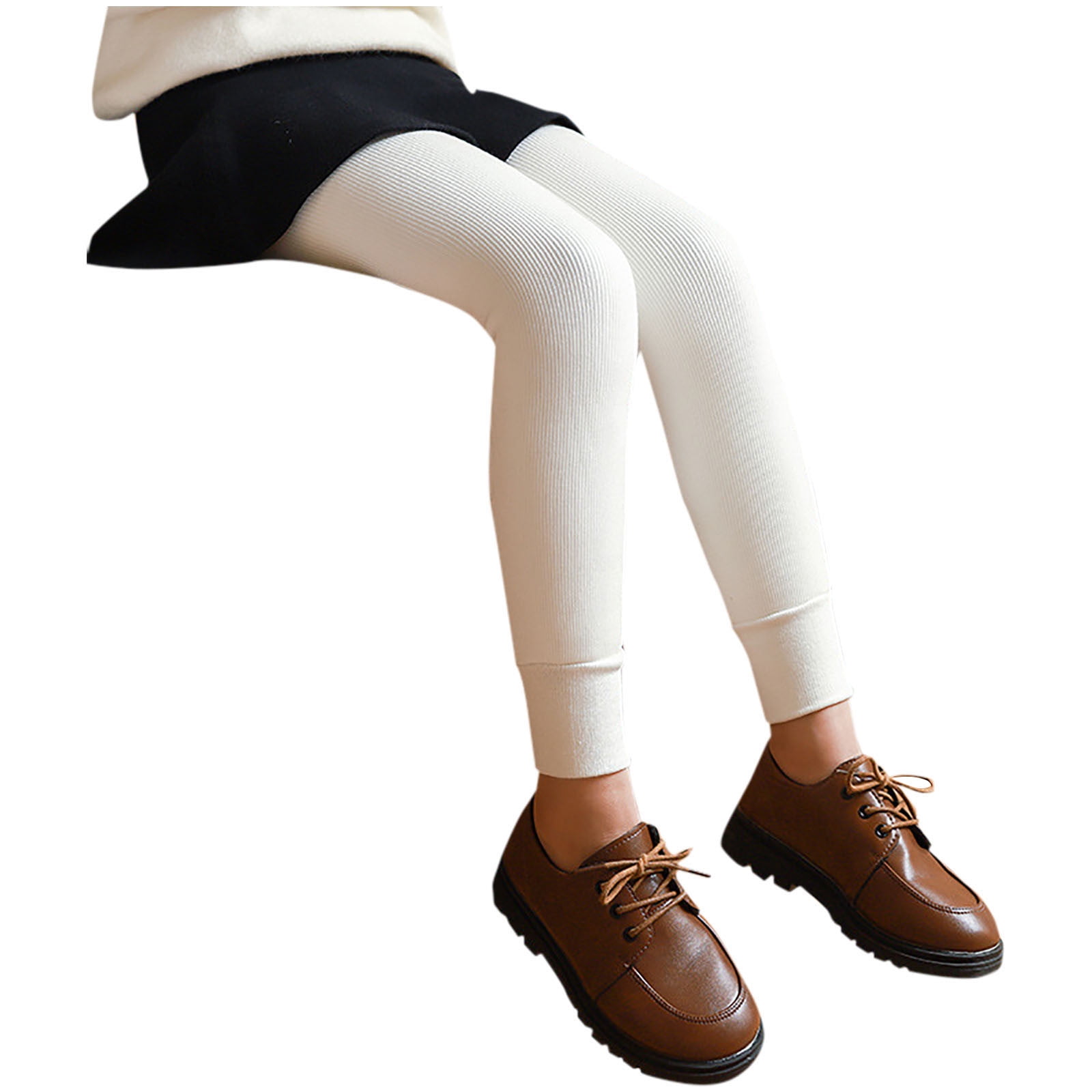 bbymog Winter School Uniform Stockings for Girls Thick Warm Footless ...