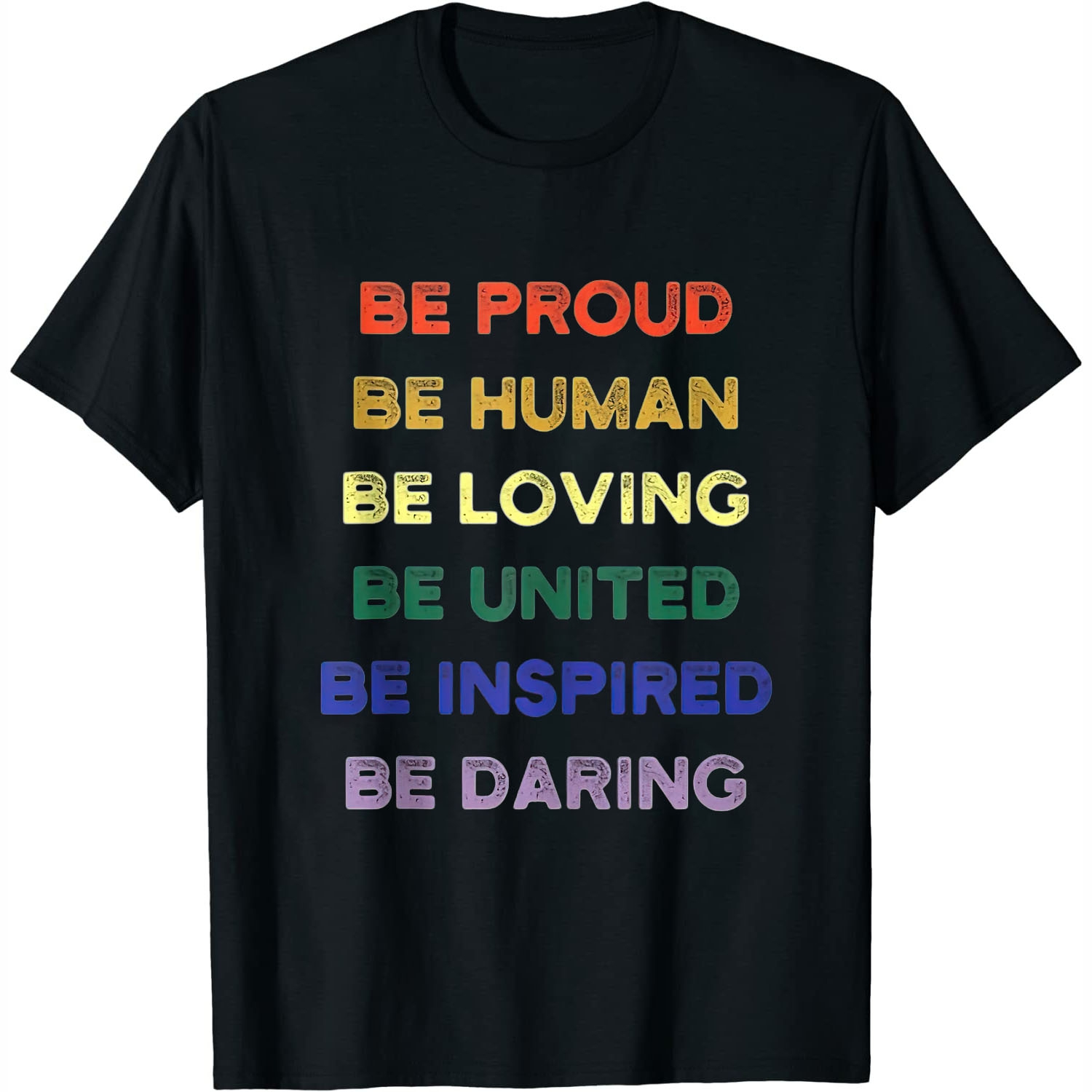 be united be inspired be daring T Shirt Black Medium - Walmart.com