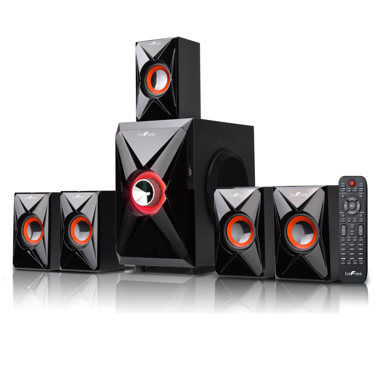 beFree Sound 5.1 Channel Surround Bluetooth Speaker System - Home ...