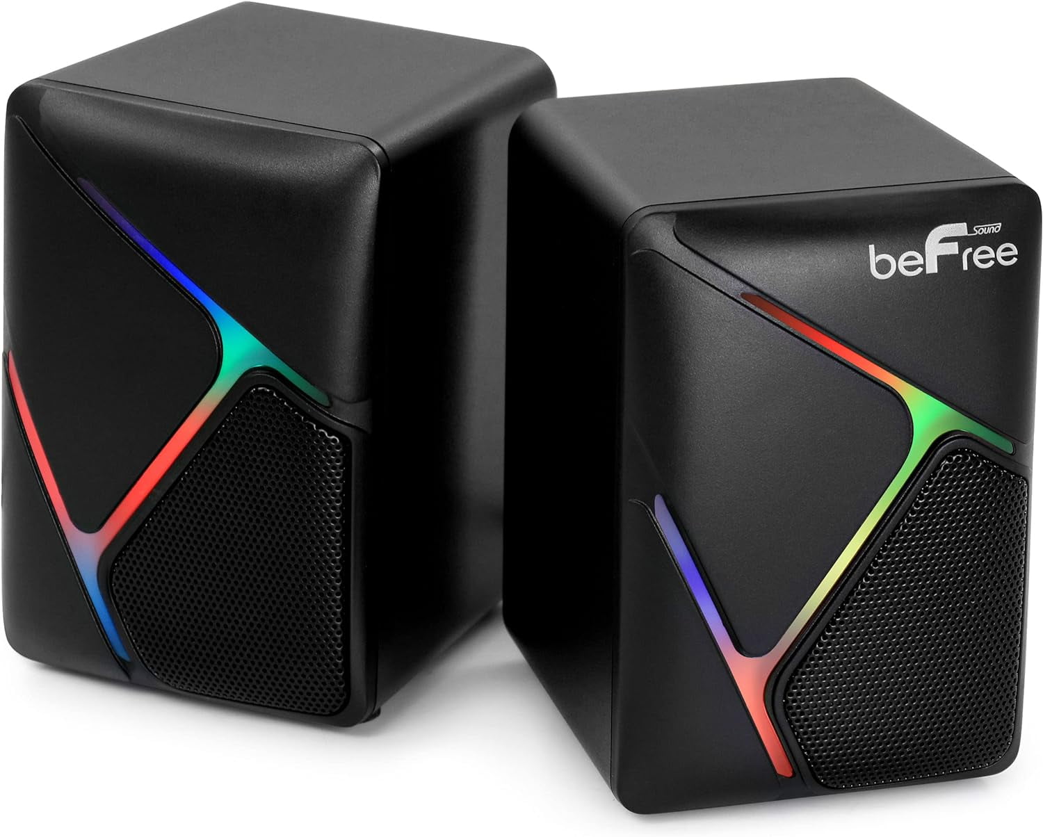 beFree Sound Dual Compact LED Gaming Speakers, Black - Walmart.com