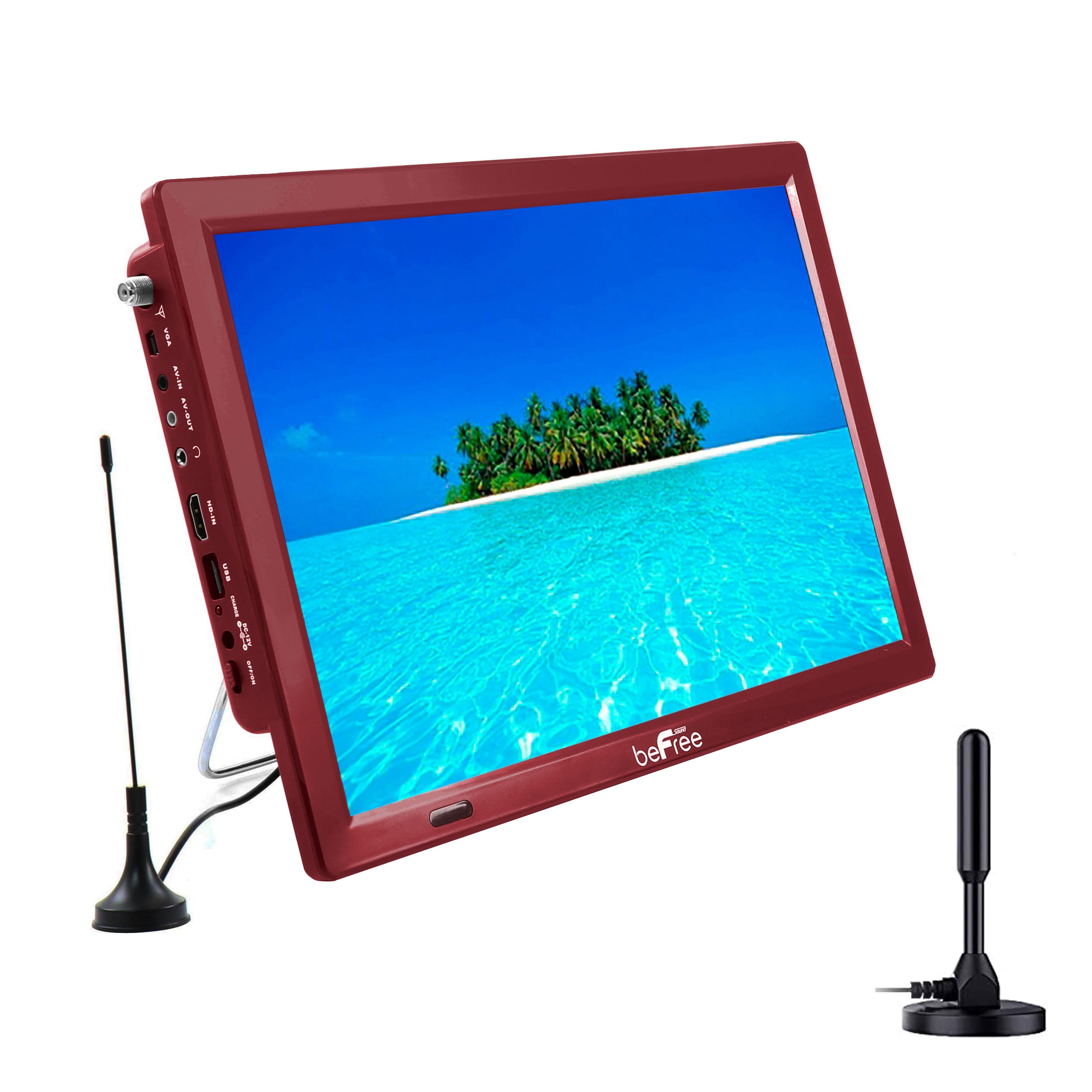 beFree Sound Portable Rechargeable 14 Inch LED TV with HDMI, SD/MMC ...