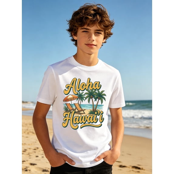 beach scene printed t shirt for teenager 100 funny slogan tee vintage ...
